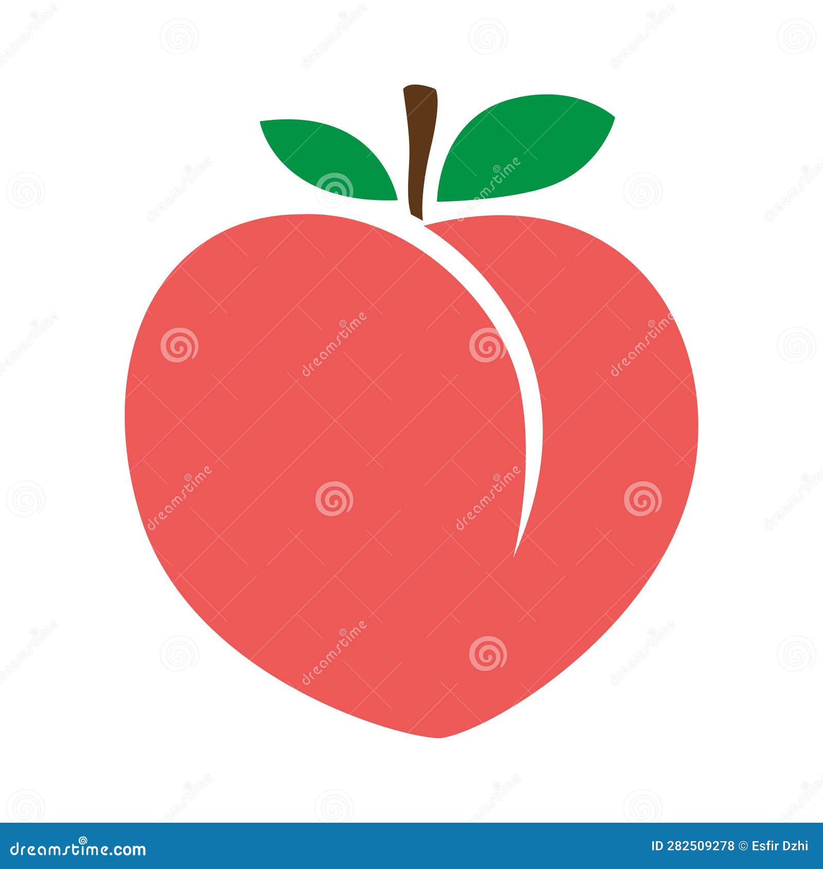Peach Icon,vector Illustration Flat Design Style Isolated on White ...
