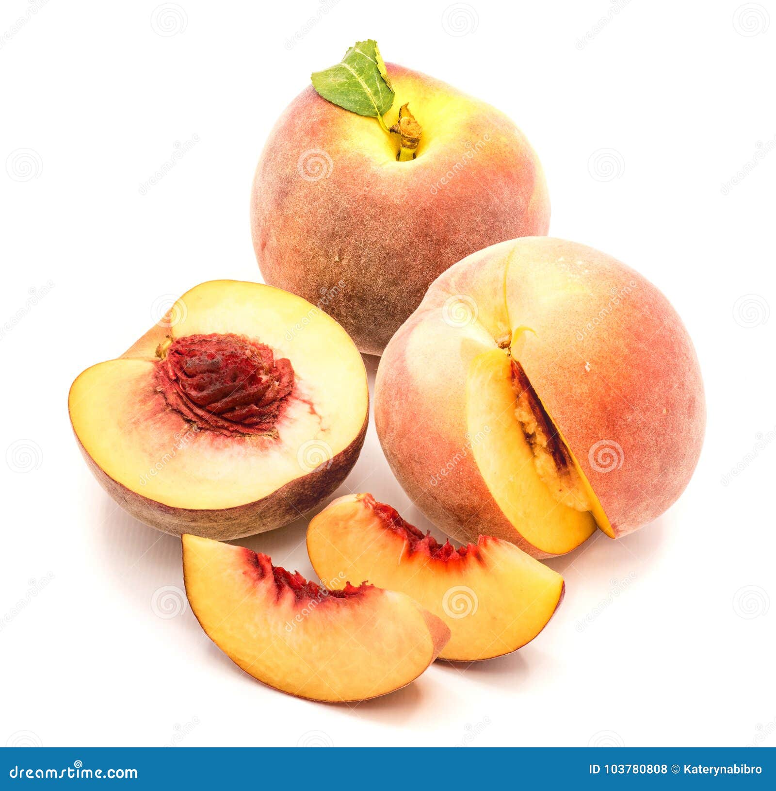 Peach isolated on white stock photo. Image of bright - 103780808