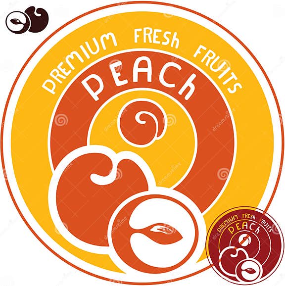 Peach label stock vector. Illustration of dessert, premium - 30456736