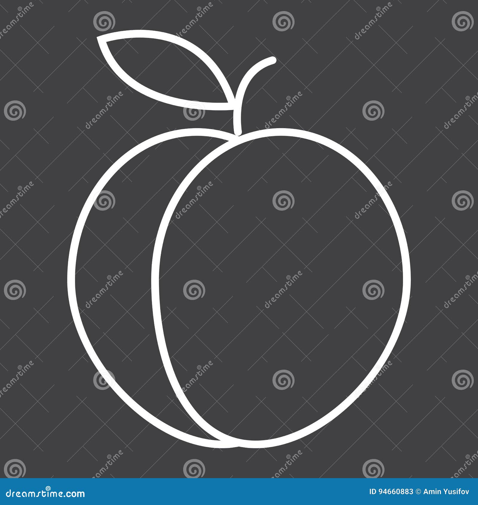 Peach Line Icon, Fruit and Diet, Vector Graphics Stock Vector ...