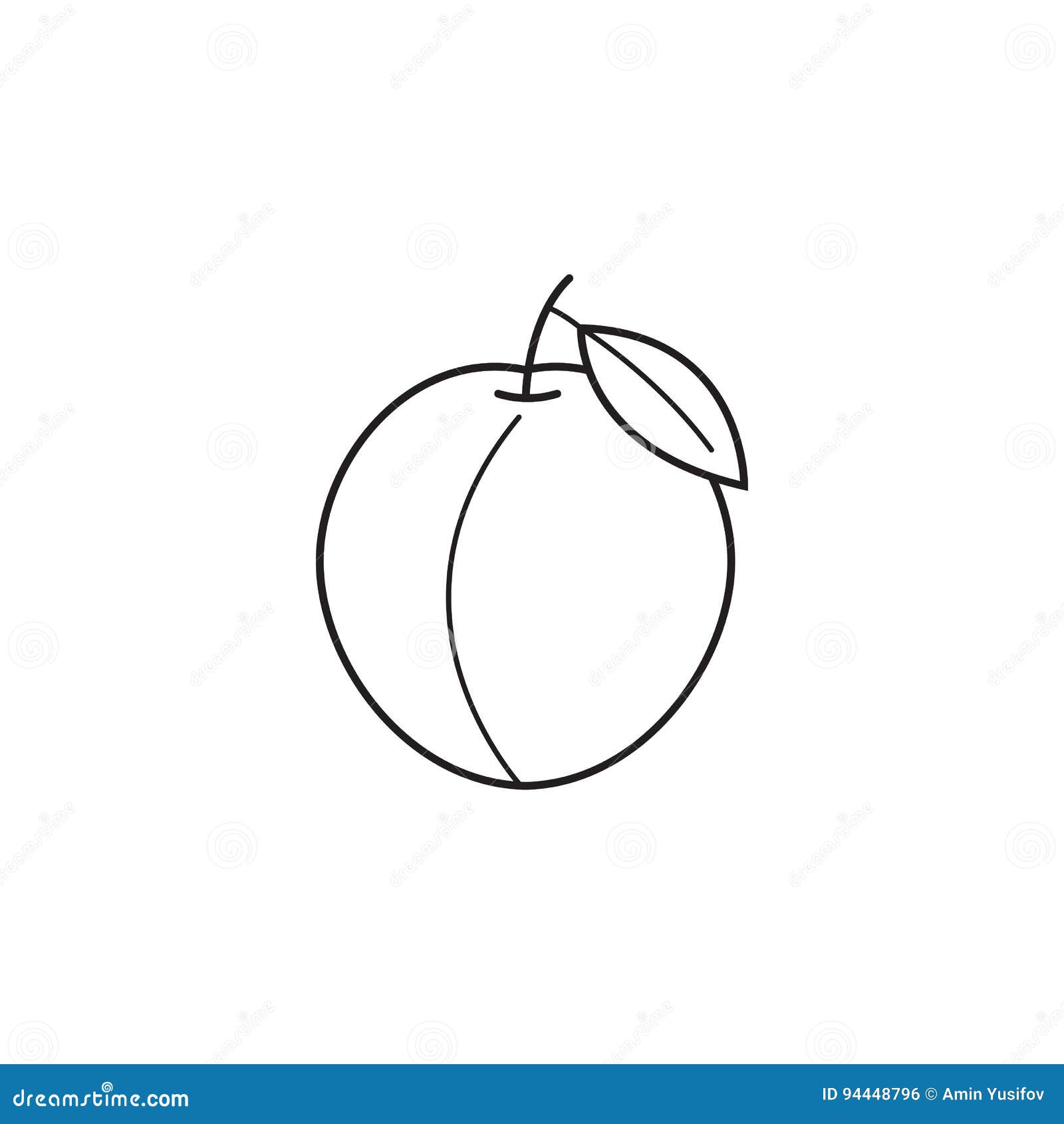 Peach Line Icon, Healthy Fruit, Vector Graphics Stock Vector ...