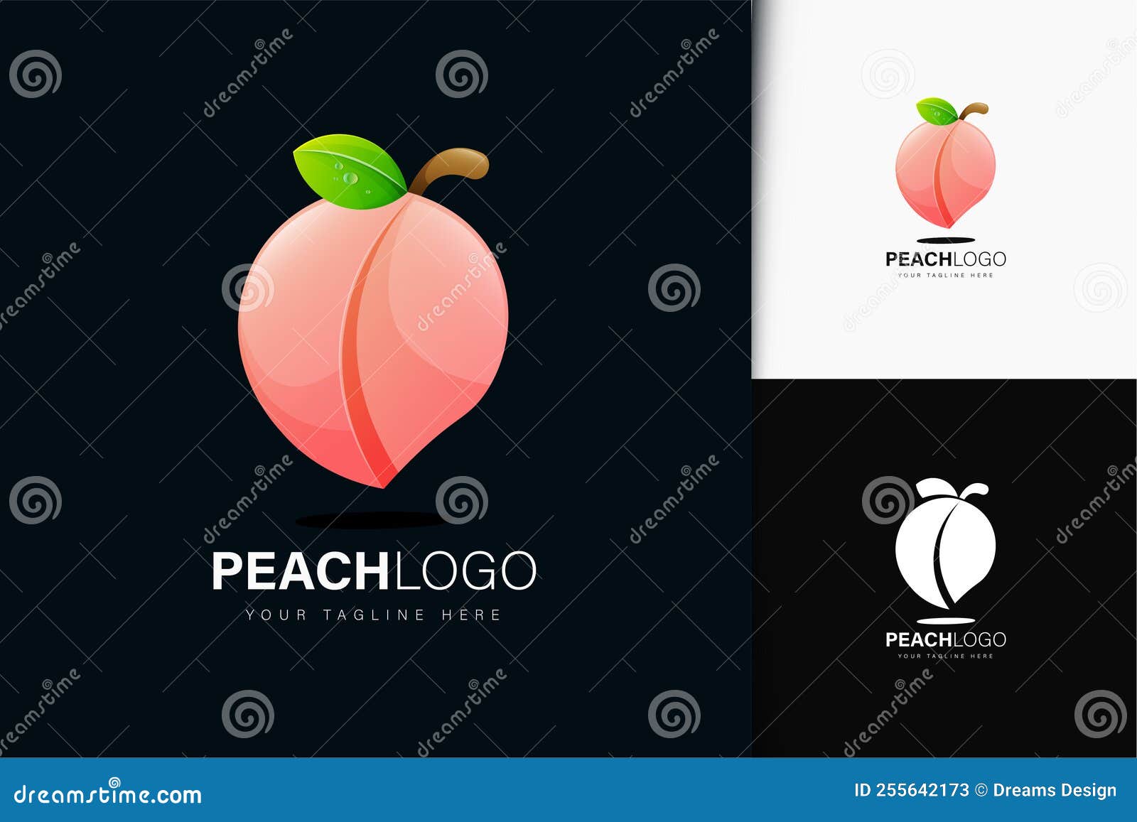 Peach Logo Design with Gradient Stock Vector - Illustration of icon ...