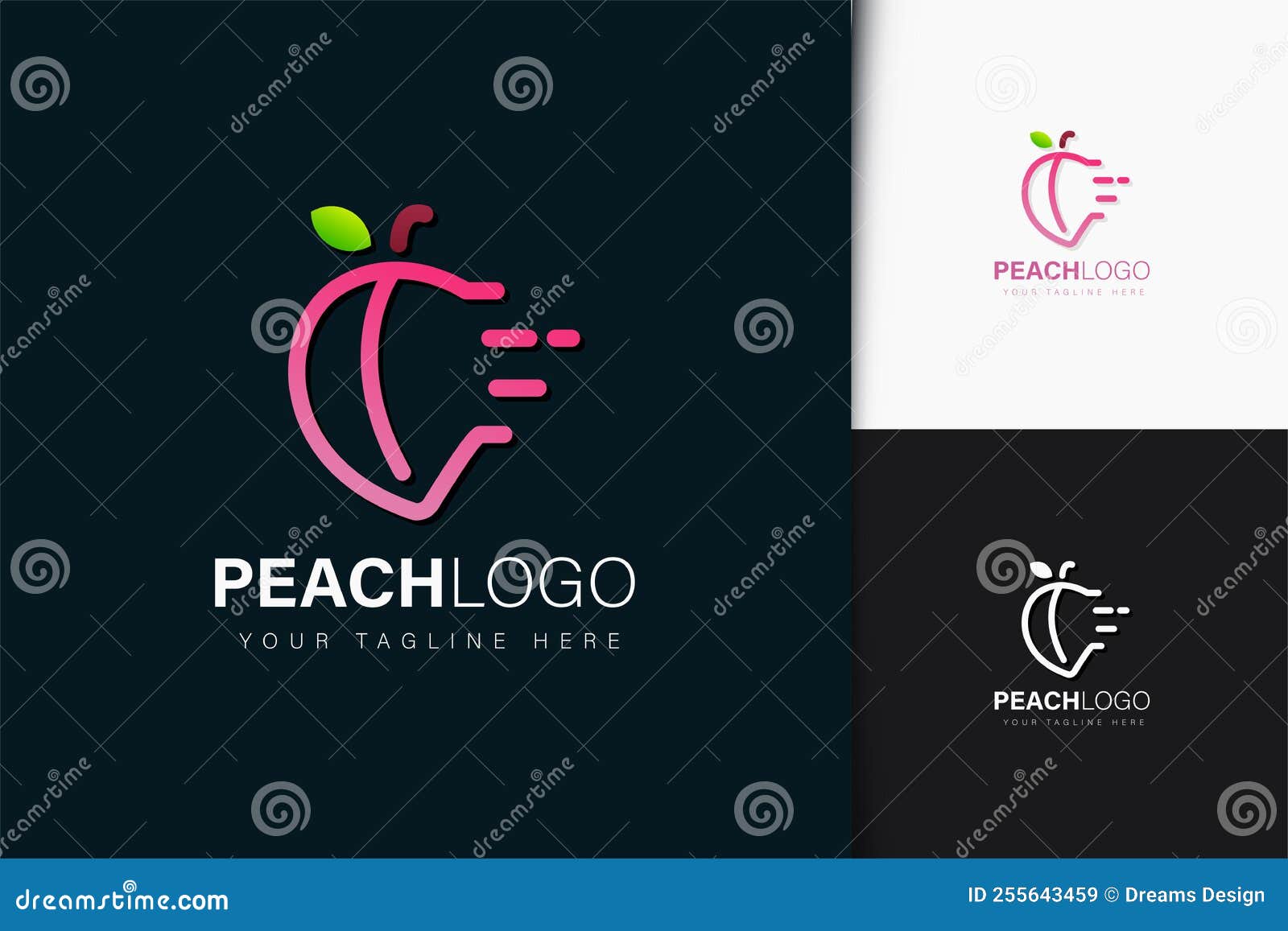 Peach Logo Design with Gradient Stock Vector - Illustration of ripe ...