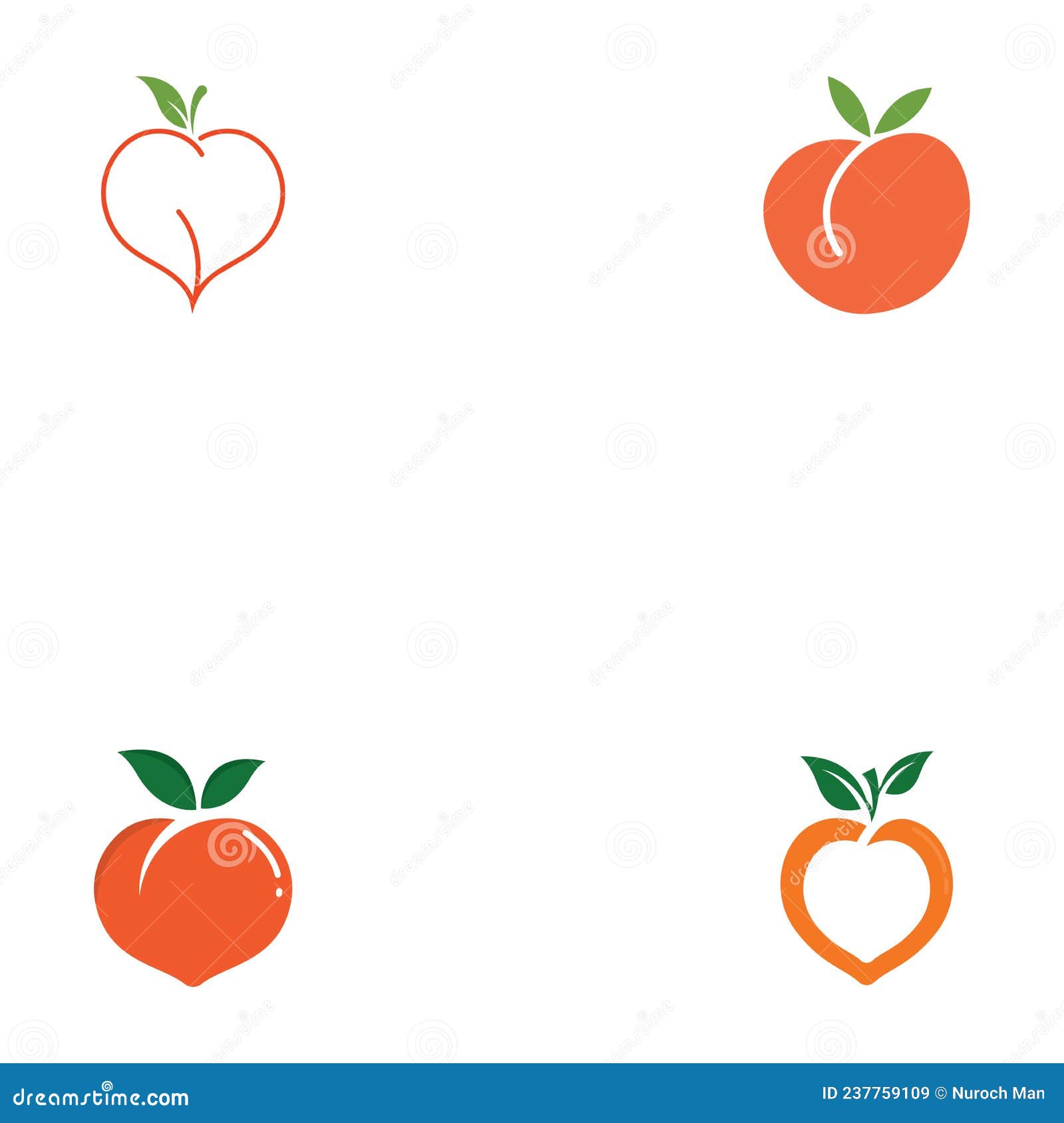 Peach Logo Fruit Vector Icon. Stock Vector - Illustration of line ...