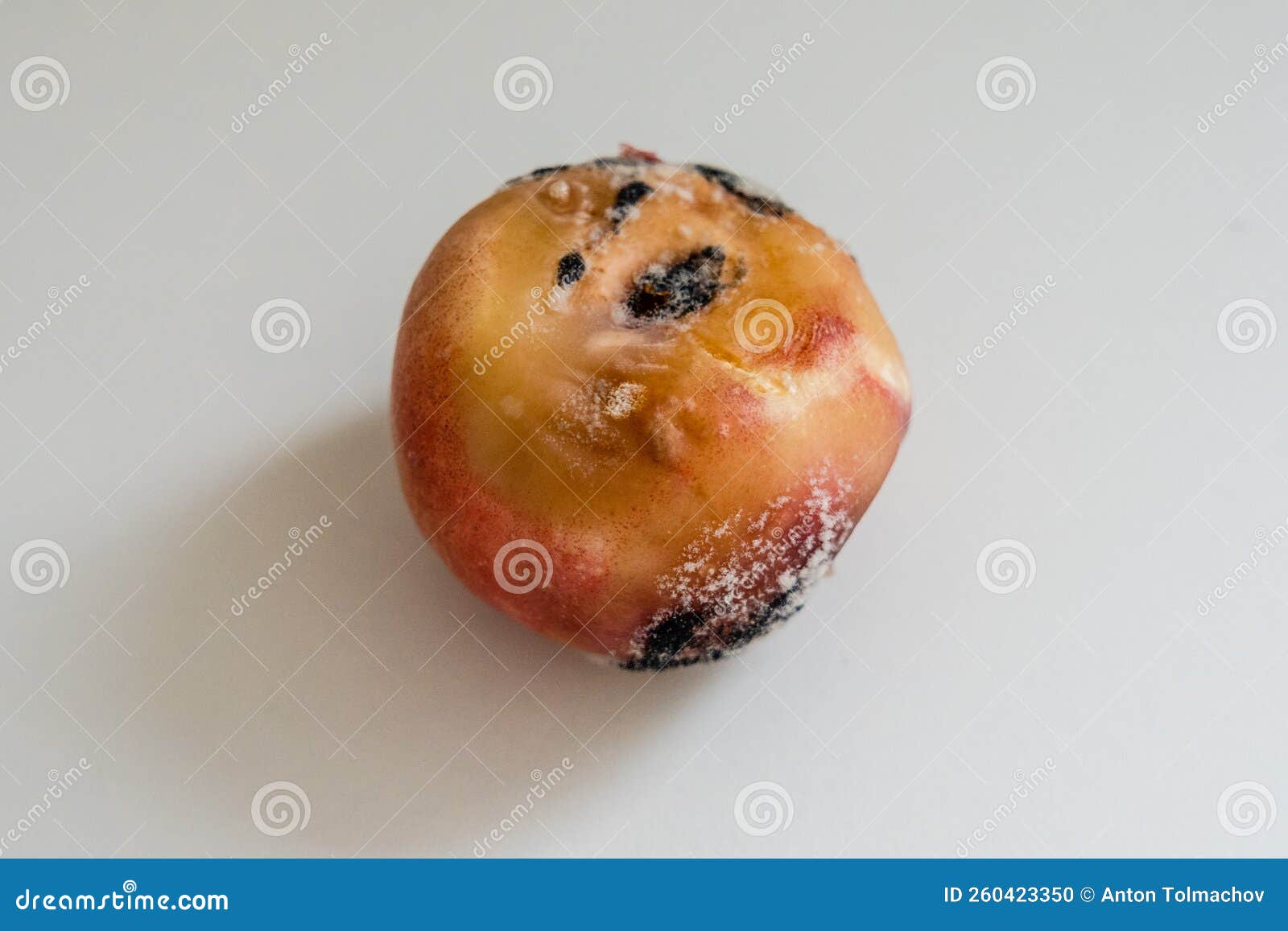 Peach with Mold on White Table. Spoiled Food Stock Photo - Image of ...