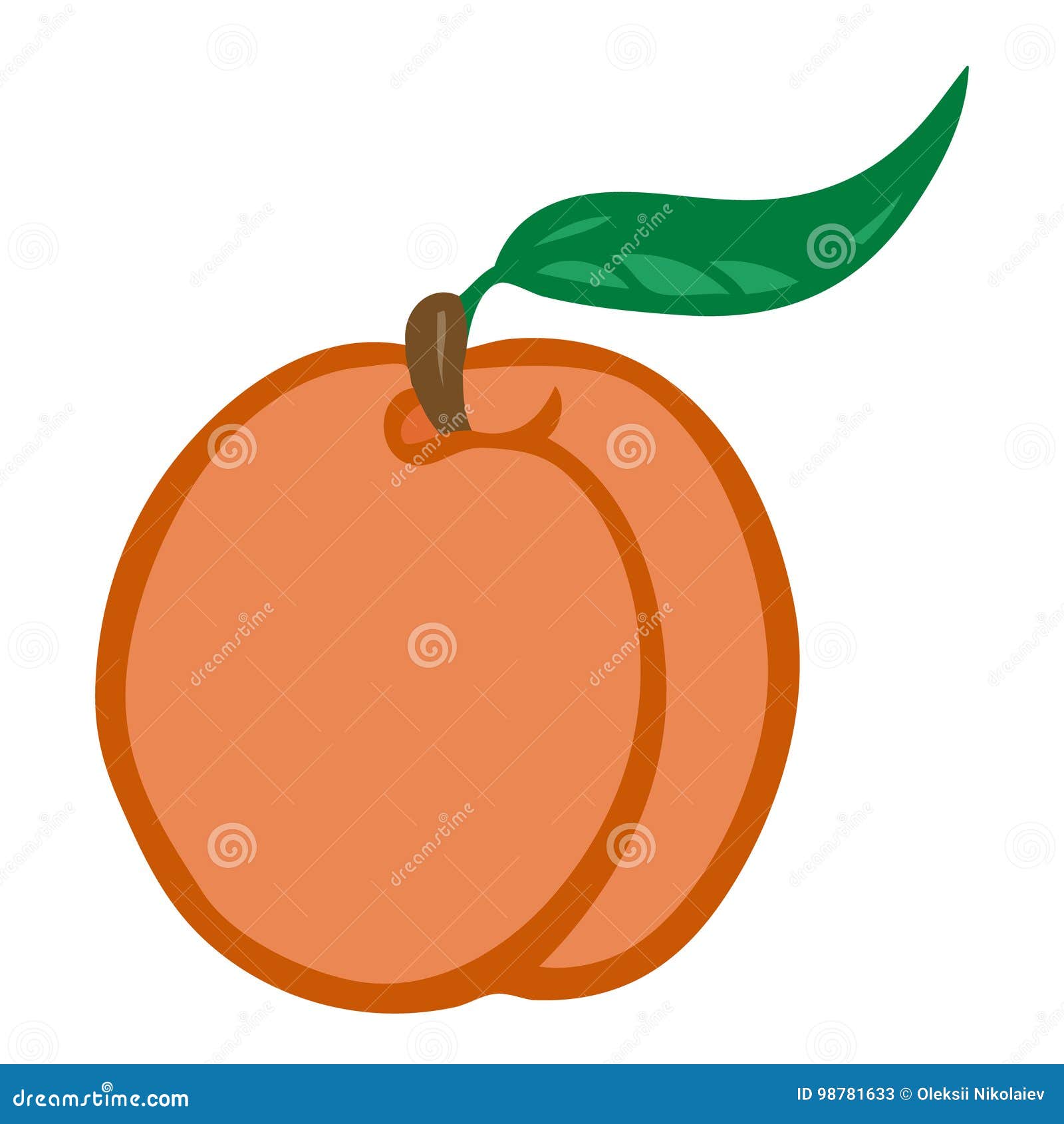 Peach. object. Flat image. stock illustration. Illustration of ...