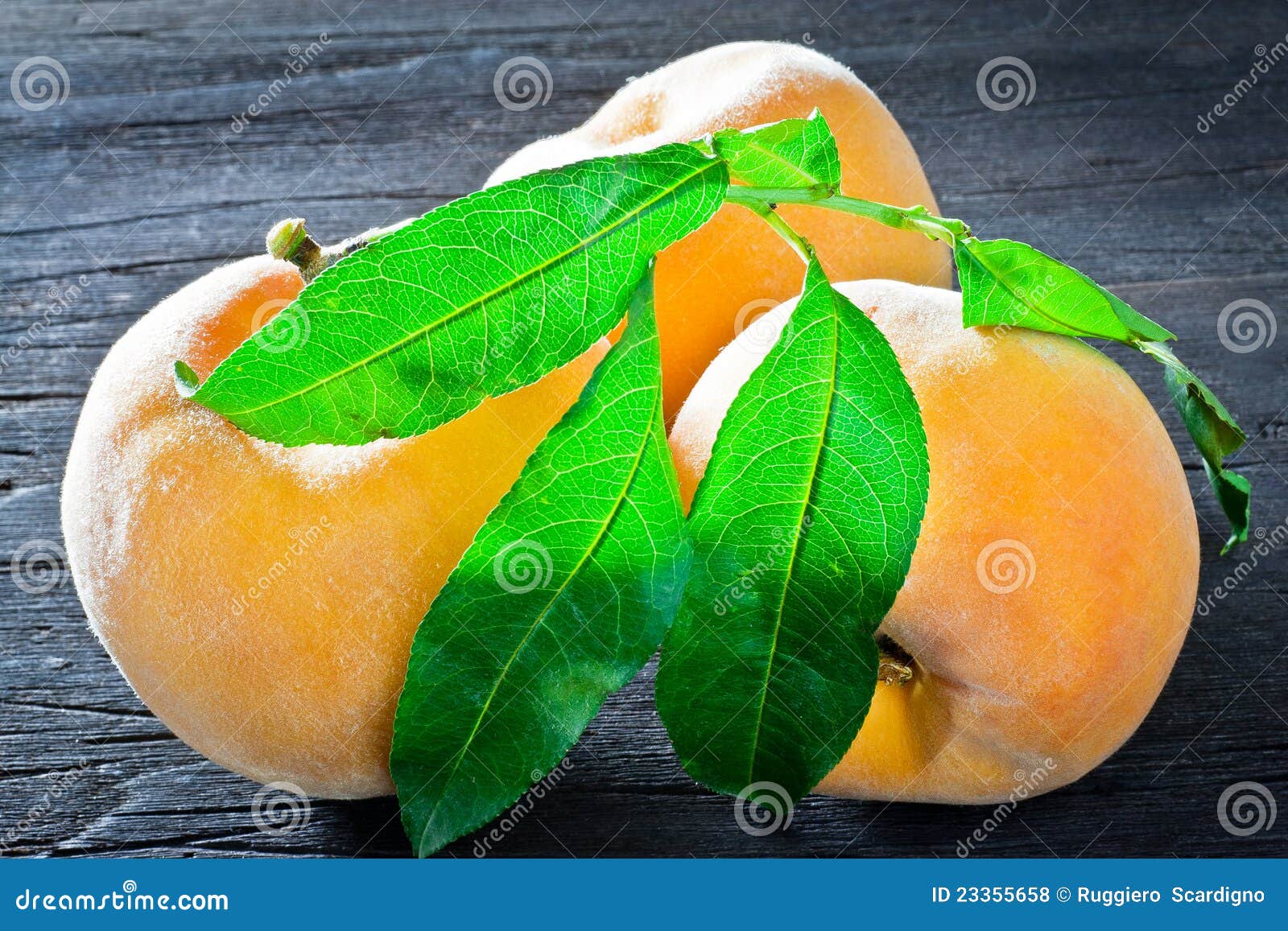 Peach on old wood stock photo. Image of delicious, peel - 23355658