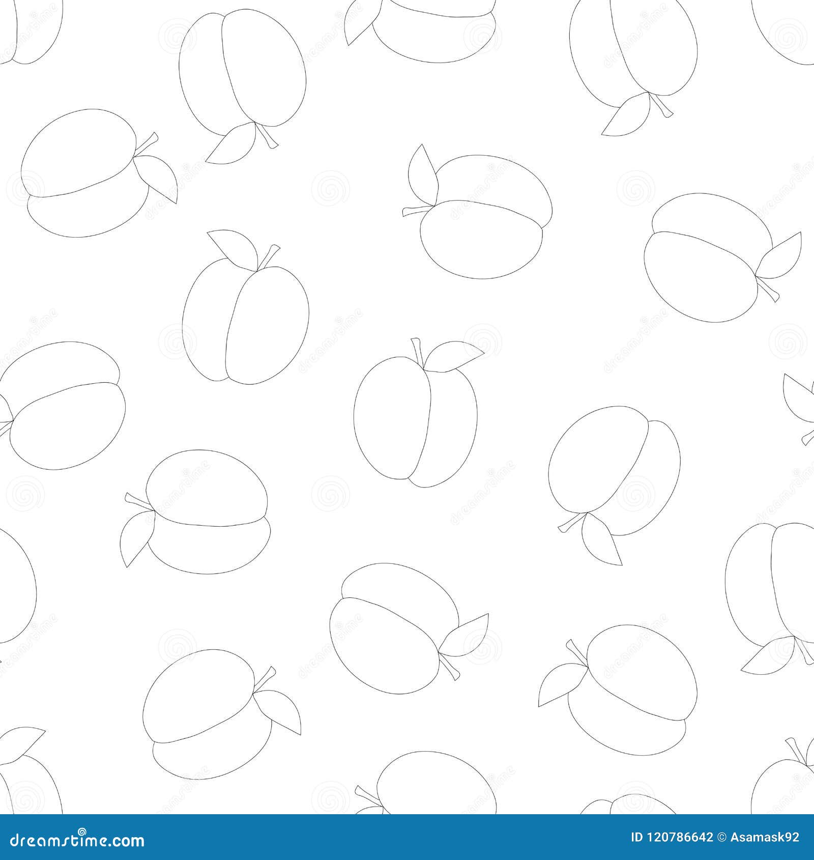 Peach Outline Seamless Background. Vector Illustration. Stock Vector ...