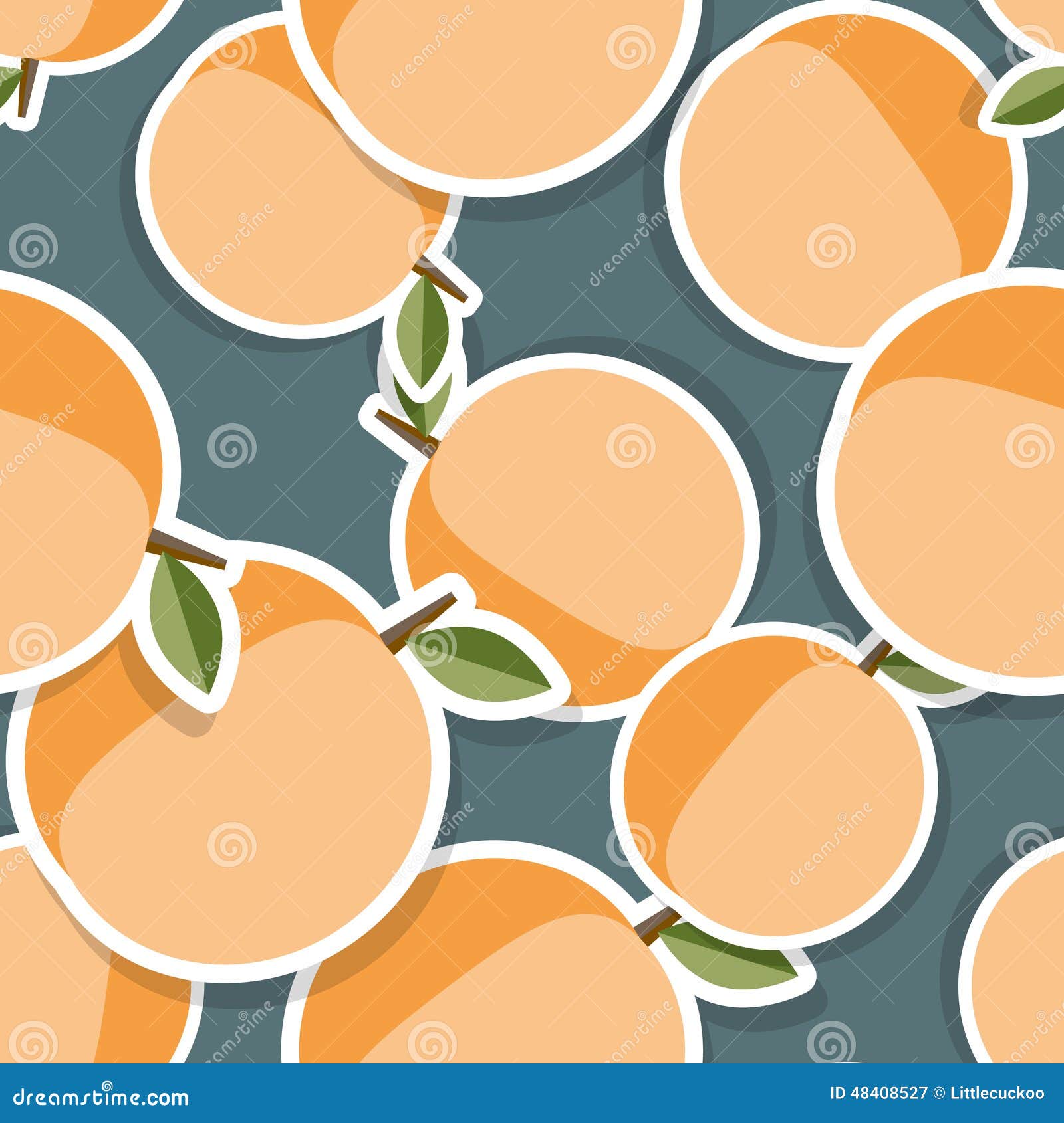 Peach Pattern. Seamless Texture with Ripe Peaches Stock Vector ...