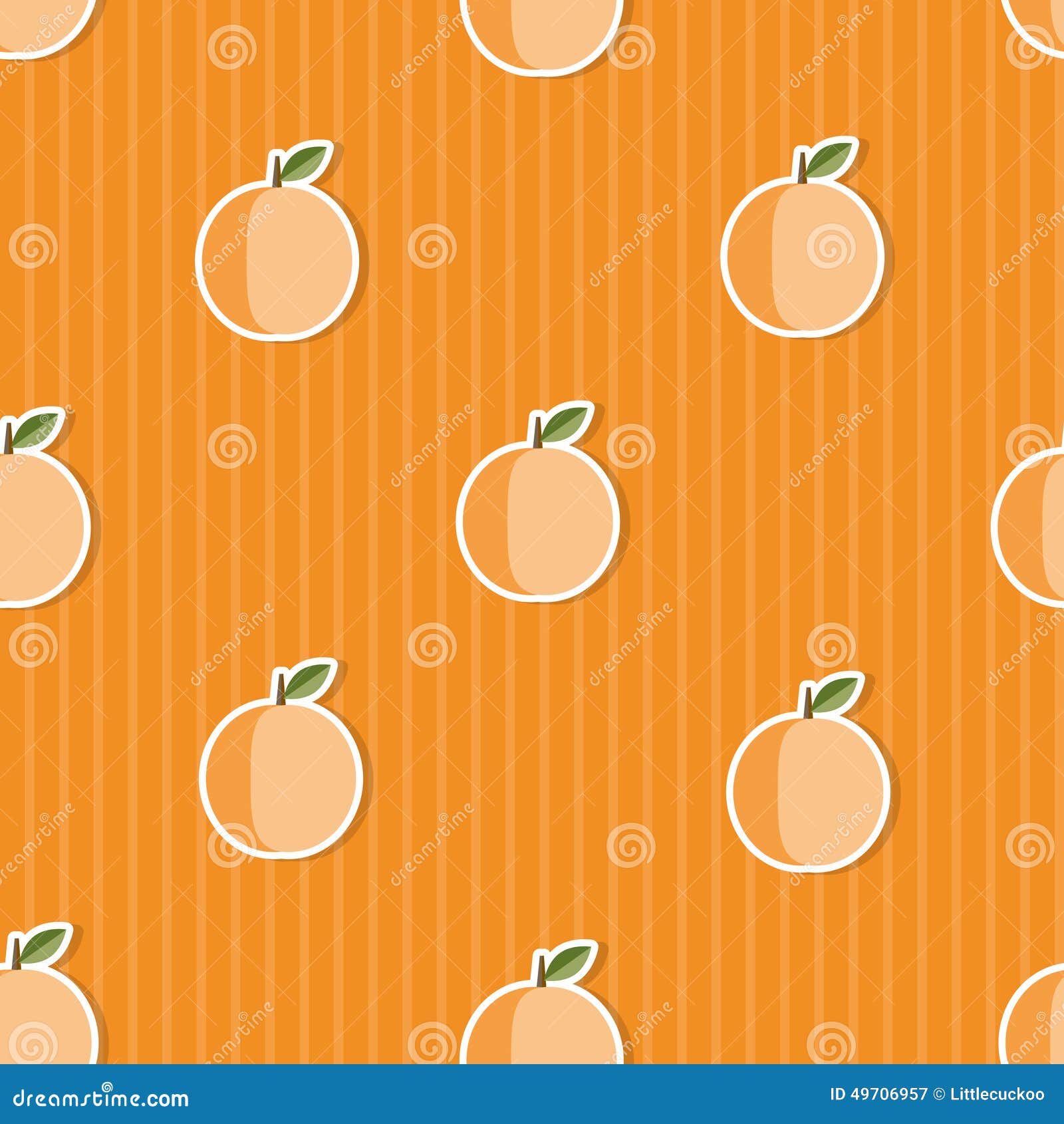 Peach Pattern. Seamless Texture with Ripe Peaches Stock Vector ...