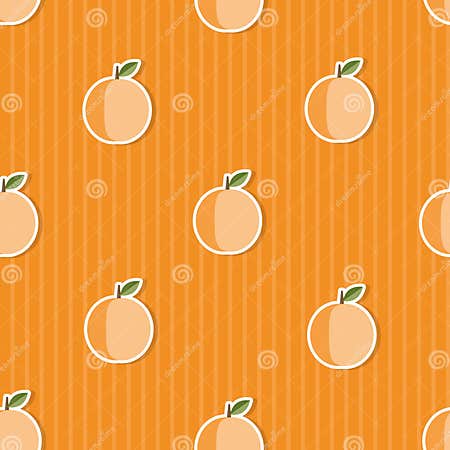 Peach Pattern. Seamless Texture with Ripe Peaches Stock Vector ...