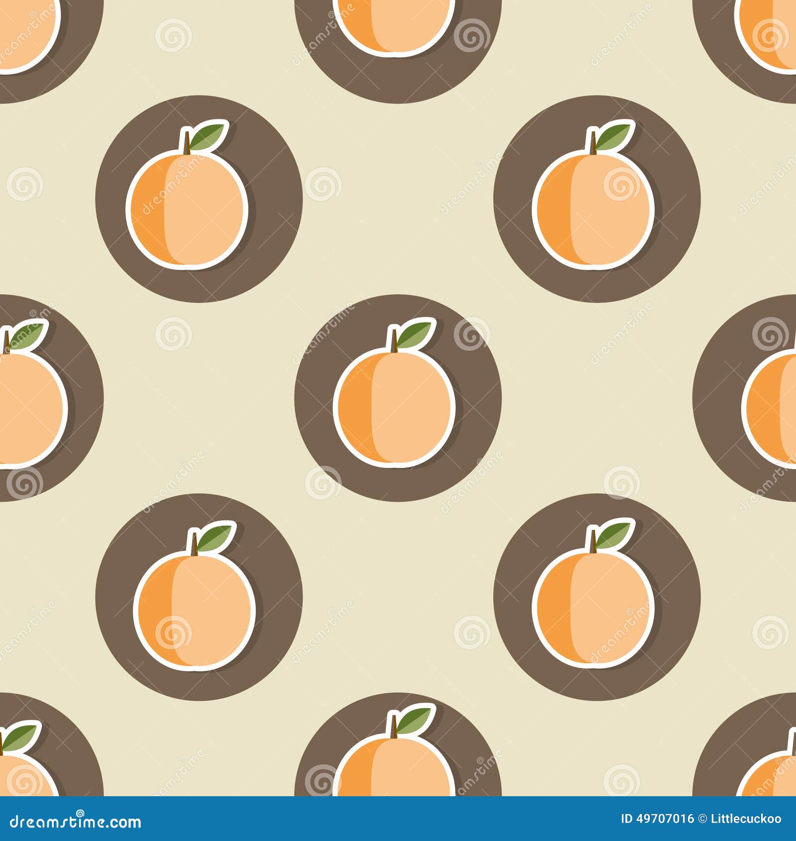 Peach Pattern. Seamless Texture with Ripe Peaches Stock Vector ...