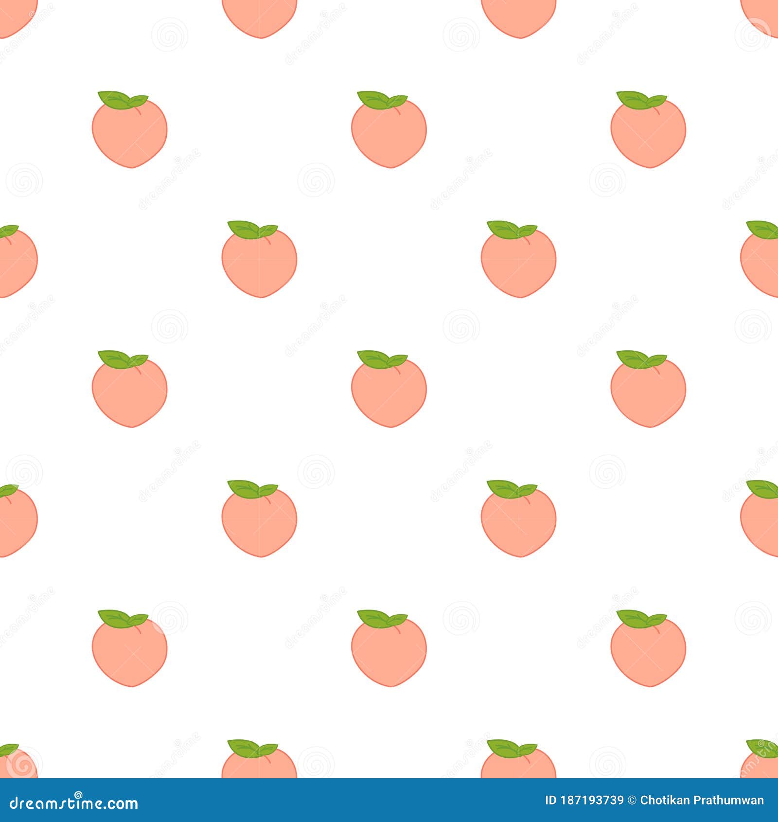 Peach Patterns Seamless. Peach Concept Illustration. Cute Peach Style ...