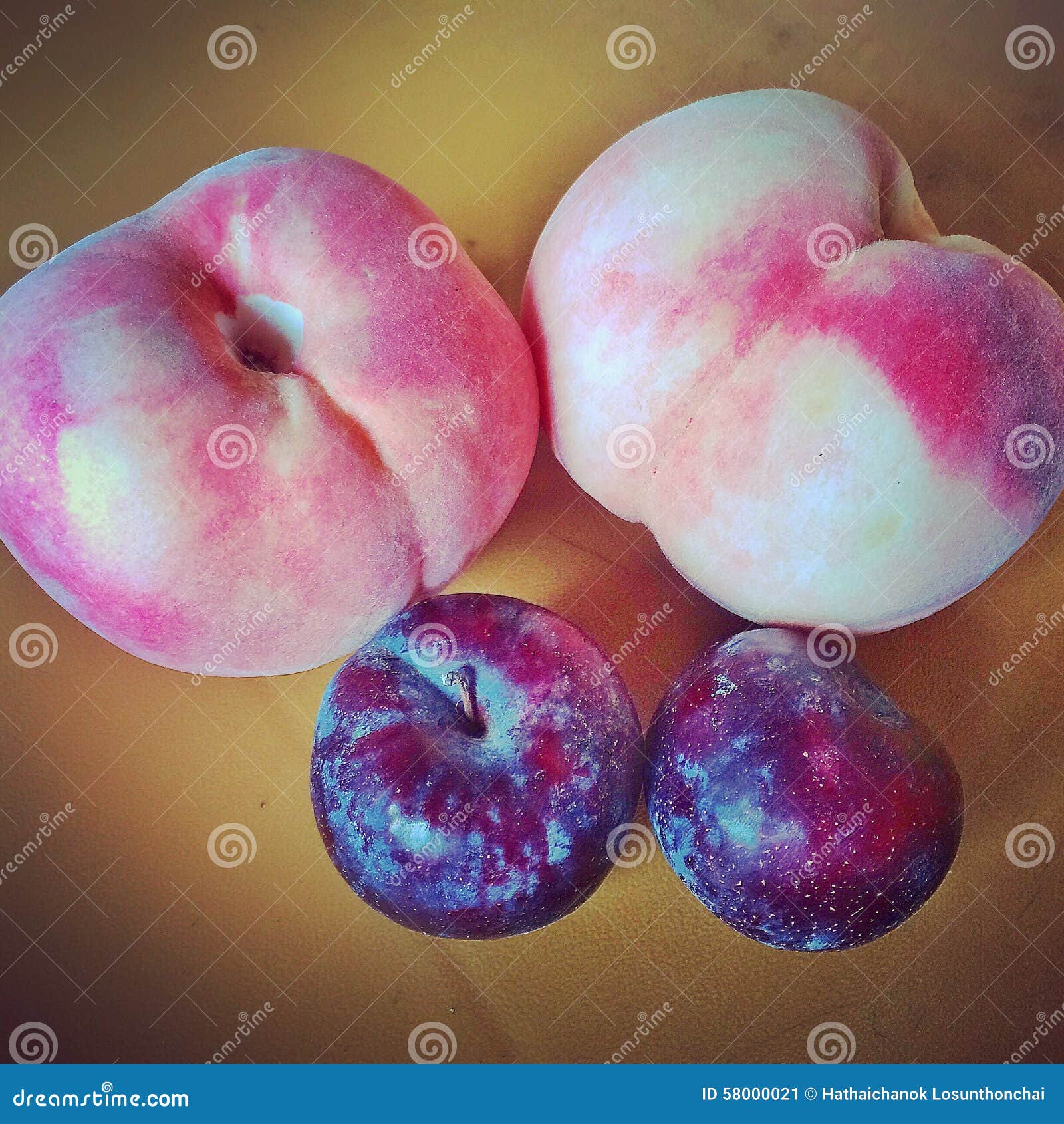 Peach and plum stock image. Image of fruit, peach, plum - 58000021