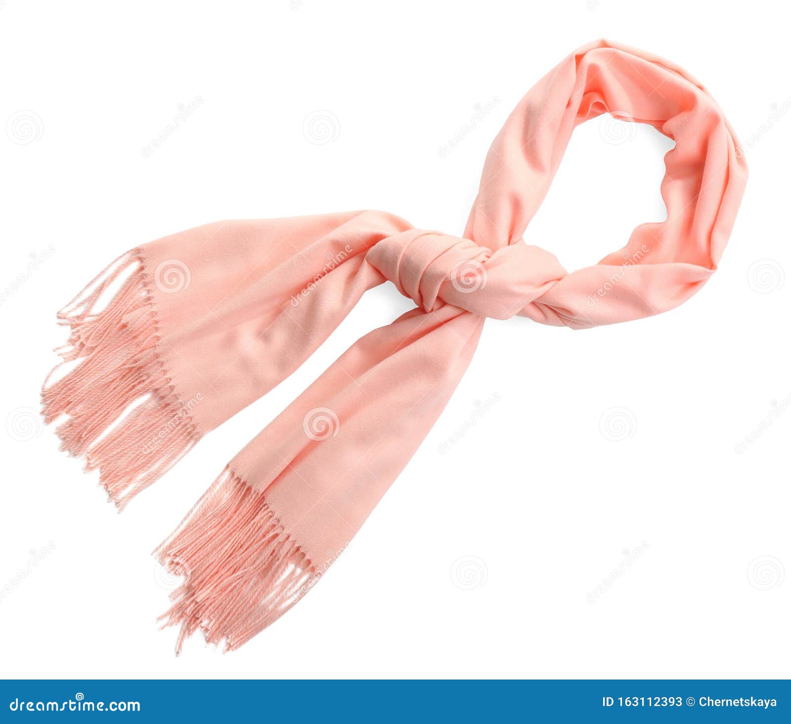 Peach Scarf on White Background Stock Image - Image of stylish, casual ...