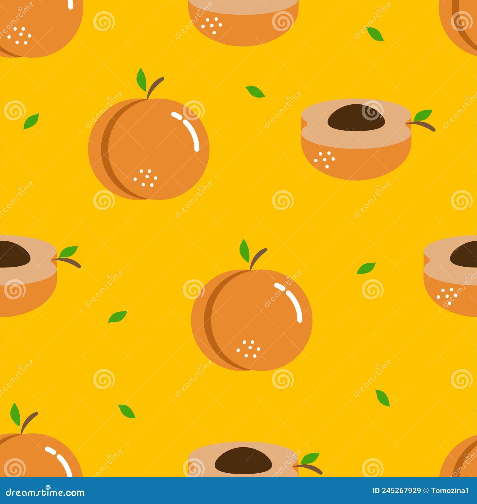 Peach Seamless Flat Pattern Stock Vector - Illustration of fall, nature ...