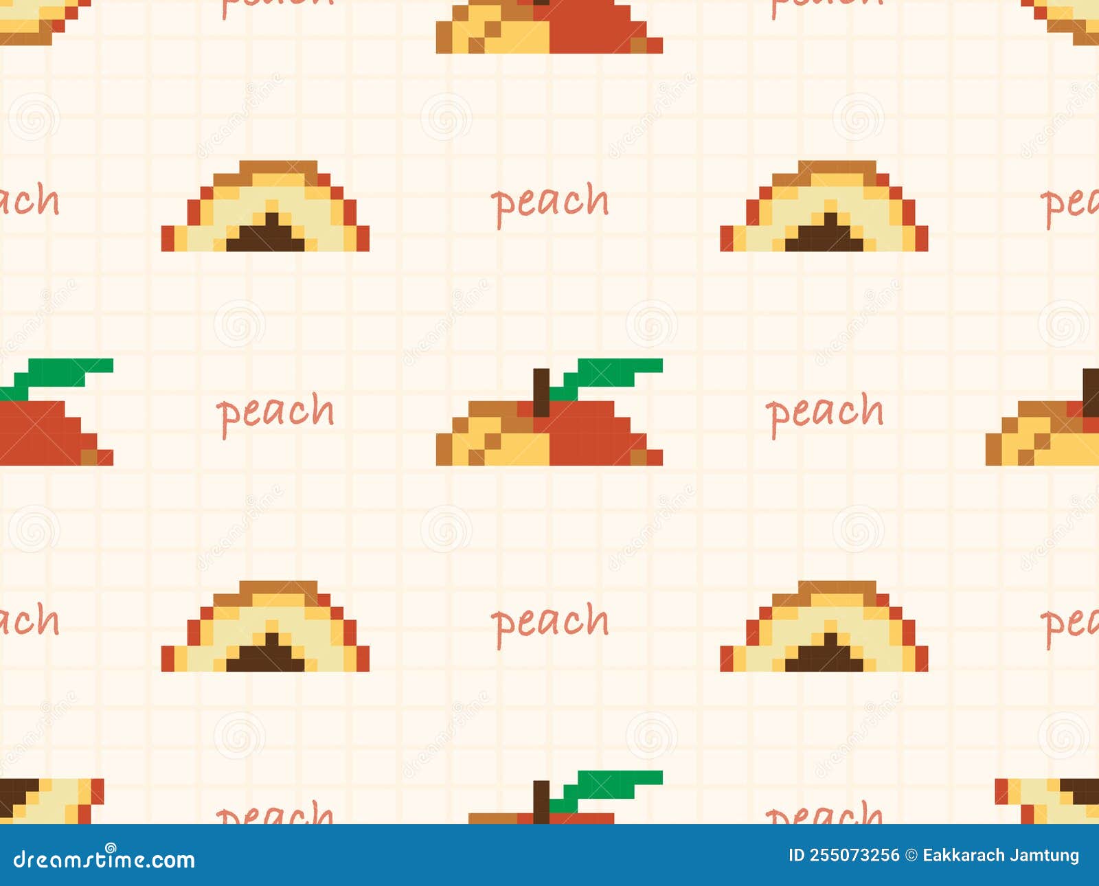 Peach Pixel Art: 8-bit Style Game Item Royalty-Free Illustration ...