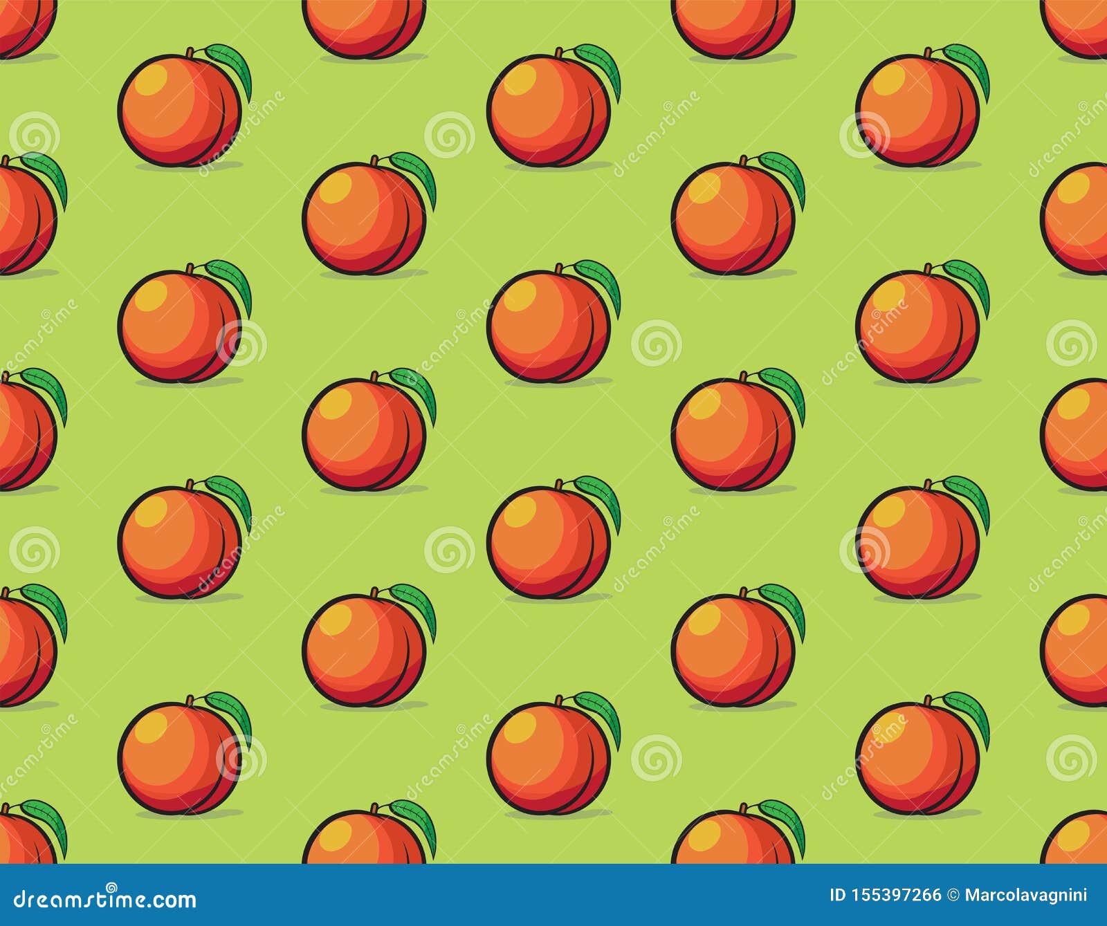 Peach Seamless Texture on Green Stock Vector - Illustration of blue ...