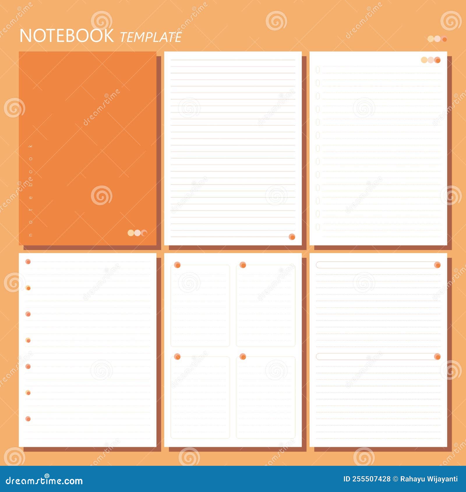 Peach Simple Journal Planner Template Stock Vector - Illustration of ...