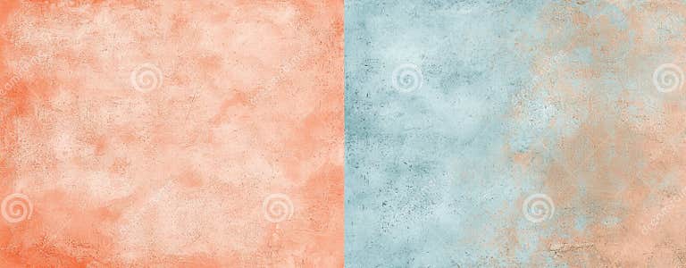 Peach and Sky Blue Split Screen Background Shows Textured Effect ...