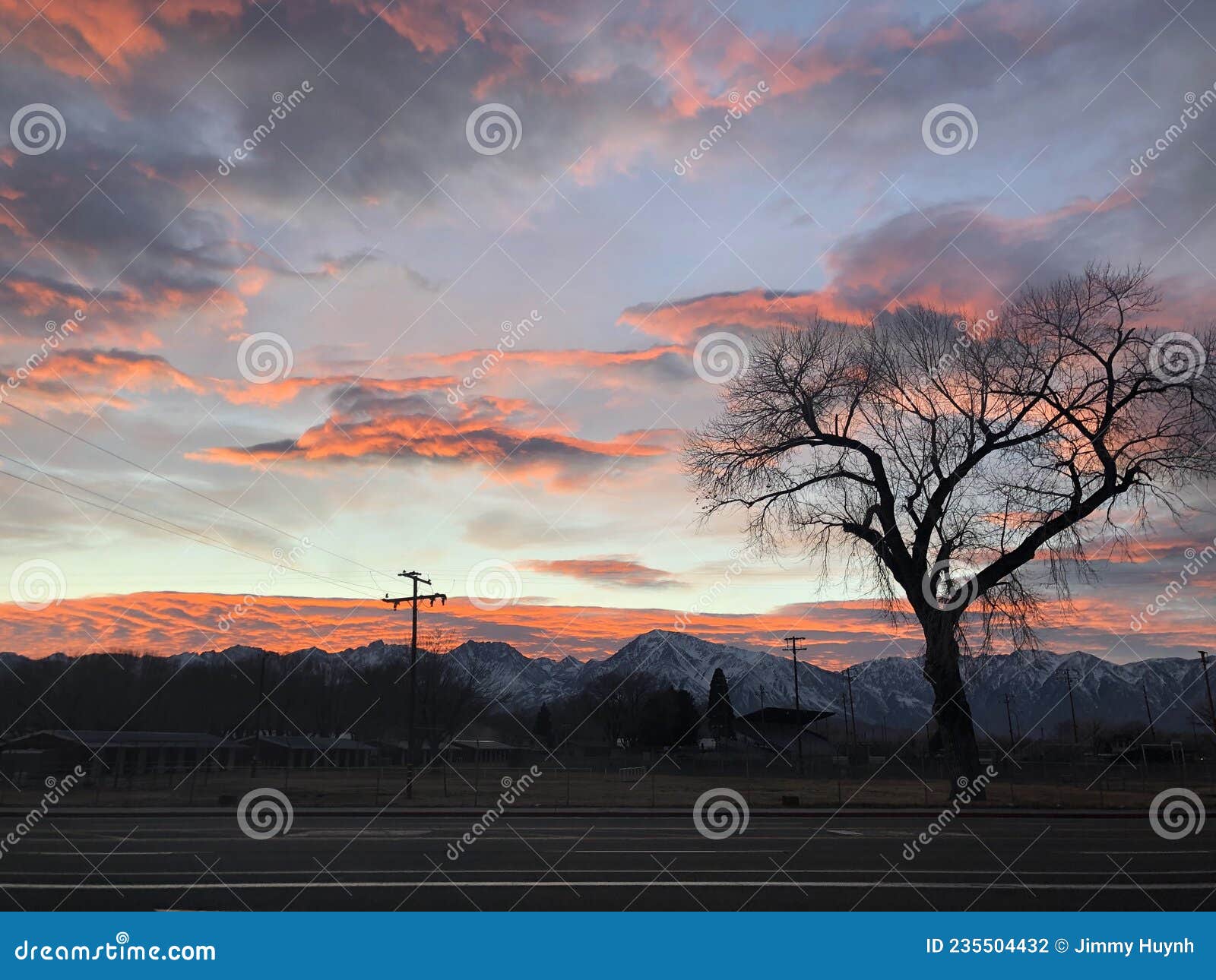 Peach sky stock photo. Image of morning, afterglow, evening - 235504432