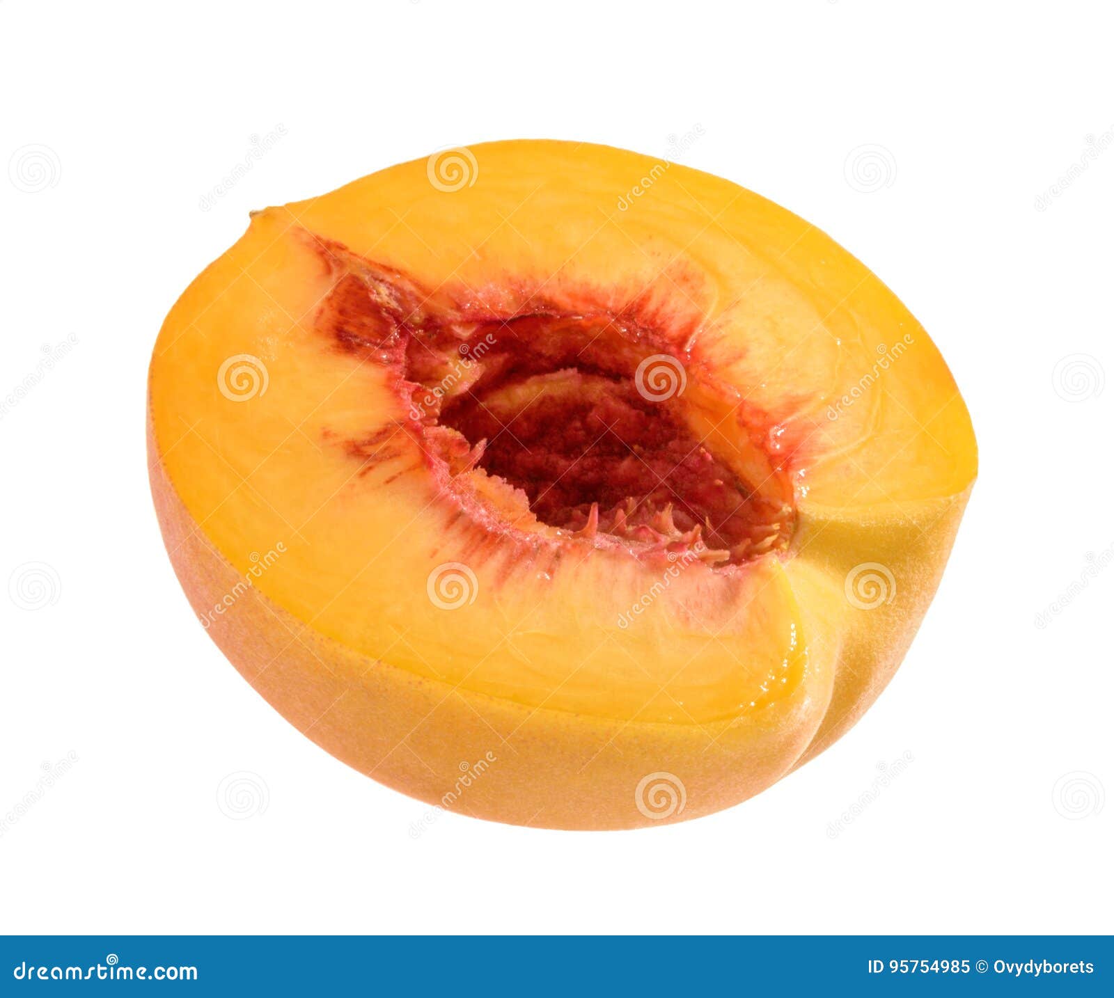 Peach Slice Isolated without Shadow Stock Image - Image of dessert ...