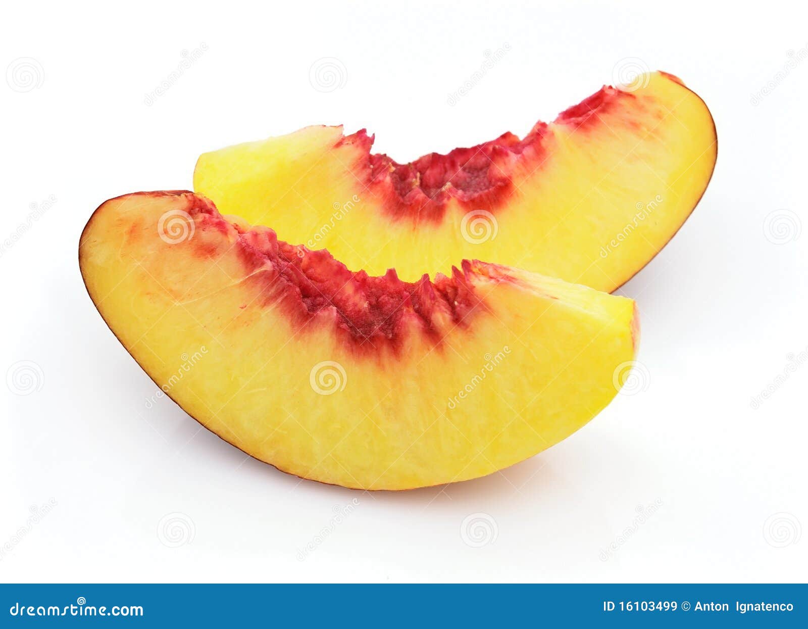 Peach slices stock image. Image of isolated, freshness - 16103499