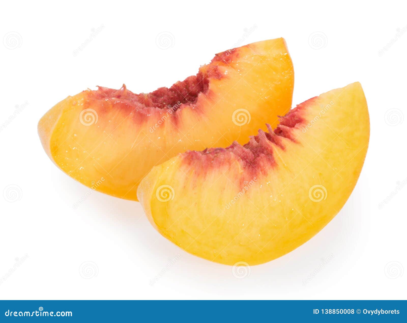 Peach Slices Isolated on White Background Stock Photo - Image of ...