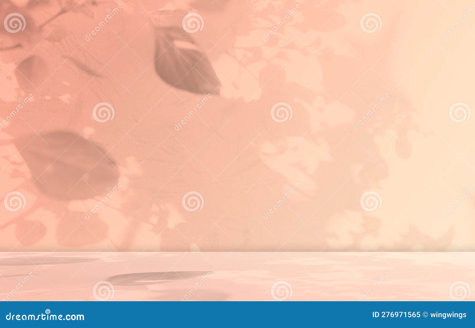 Peach Studio Room Background,Shadow Leaf on Wall Floor Pastel Pink ...