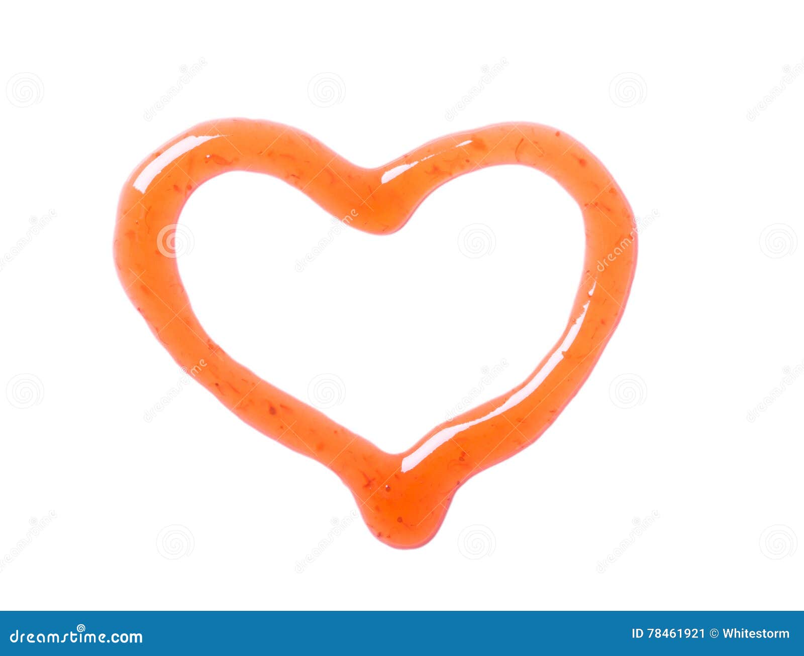 Peach syrup heart isolated stock image. Image of dessert - 78461921