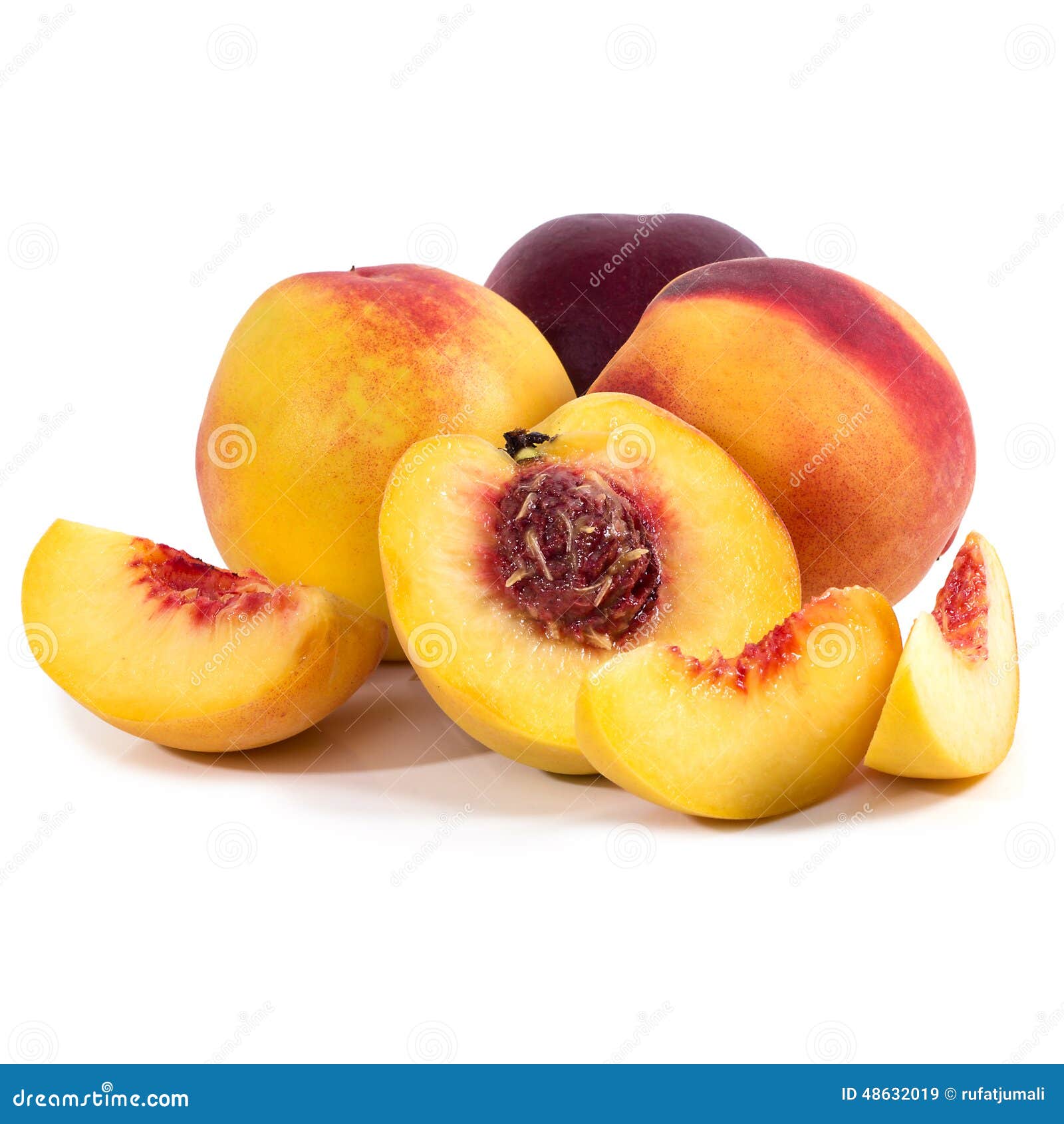 Peach on the table stock image. Image of garden, nectarine - 48632019