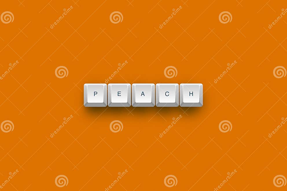 Peach Text on a 3d Keyboard Button with Shadow Concept Series 20 Stock ...