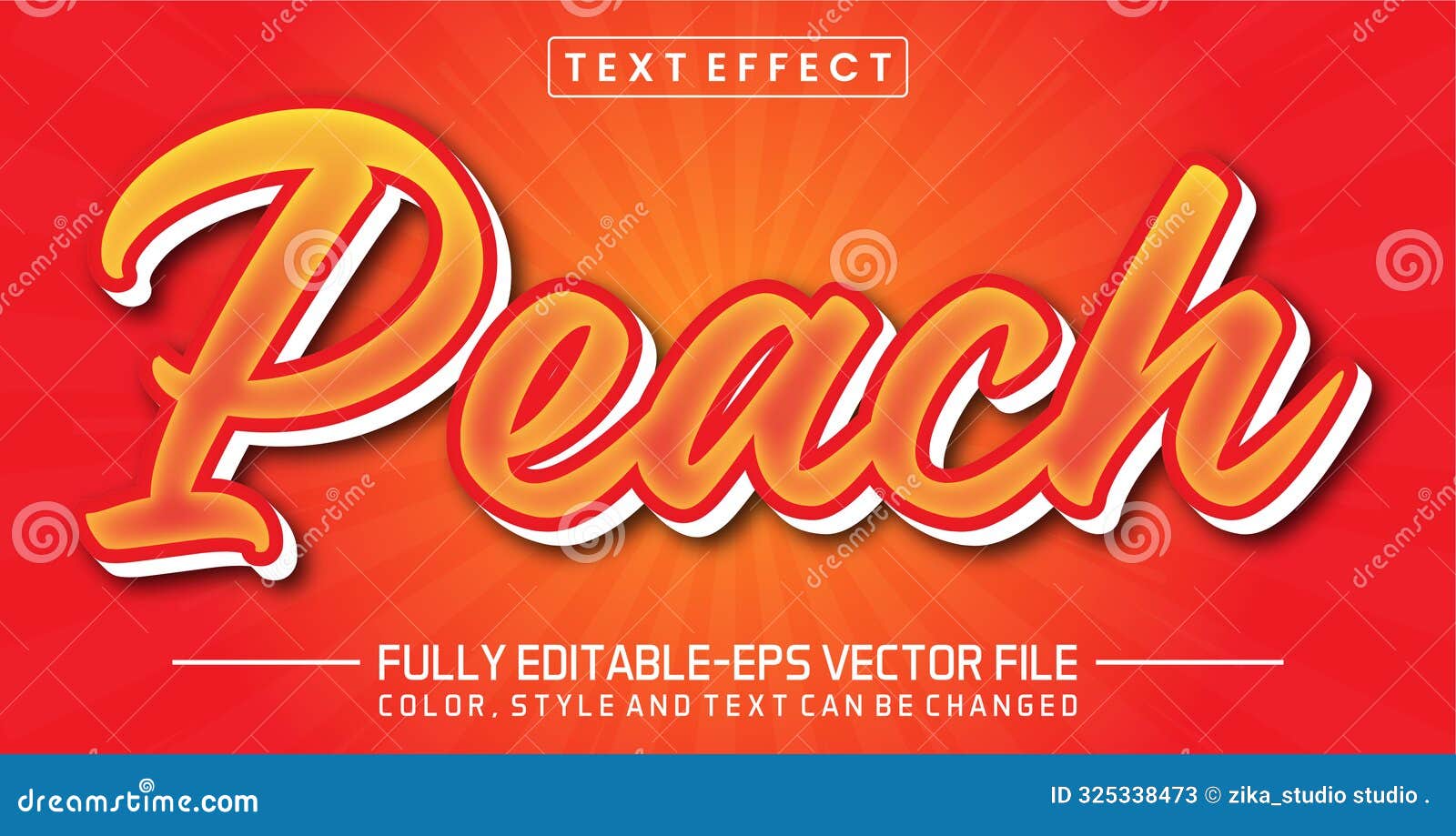 Peach Text Editable Style Effect Stock Illustration - Illustration of ...