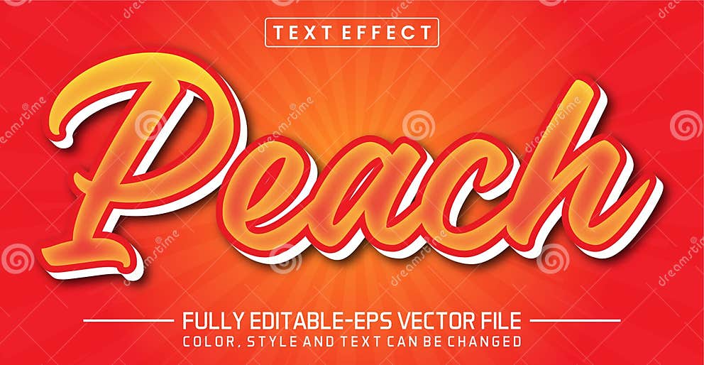 Peach Text Editable Style Effect Stock Illustration - Illustration of ...