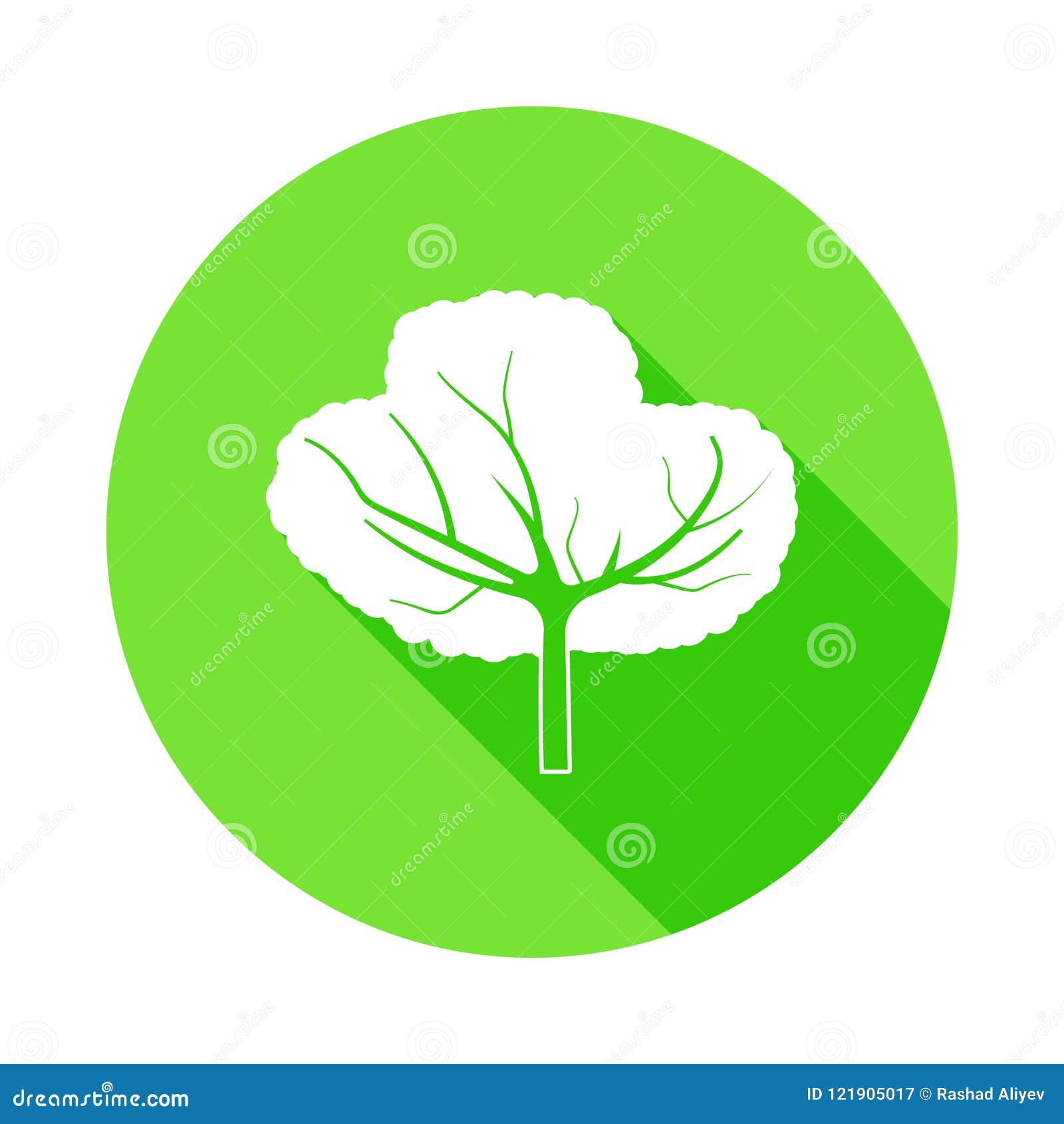 Peach Tree Icon in Flat Long Shadow Style Stock Illustration ...