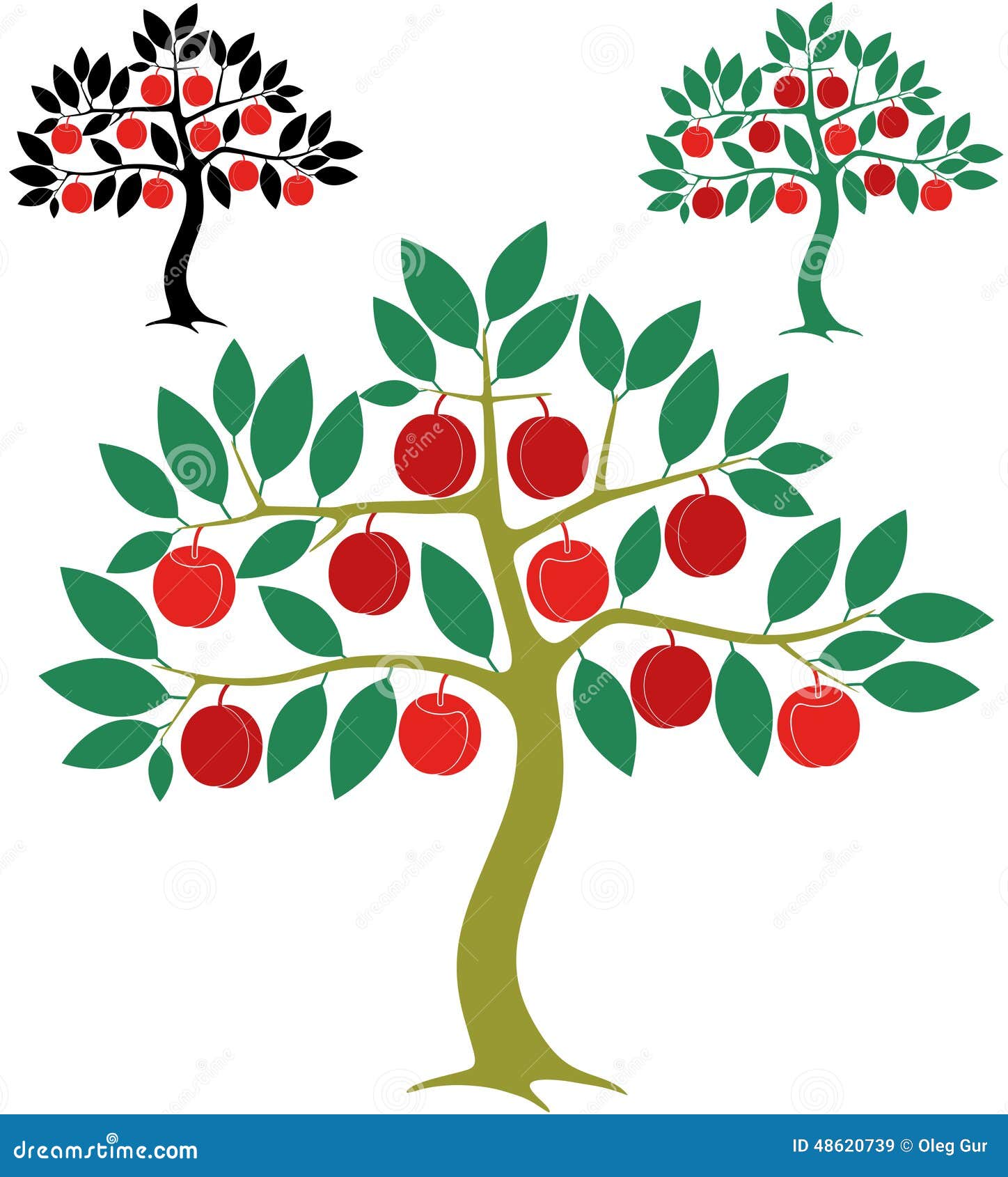 Peach tree stock vector. Illustration of sweet, element - 48620739