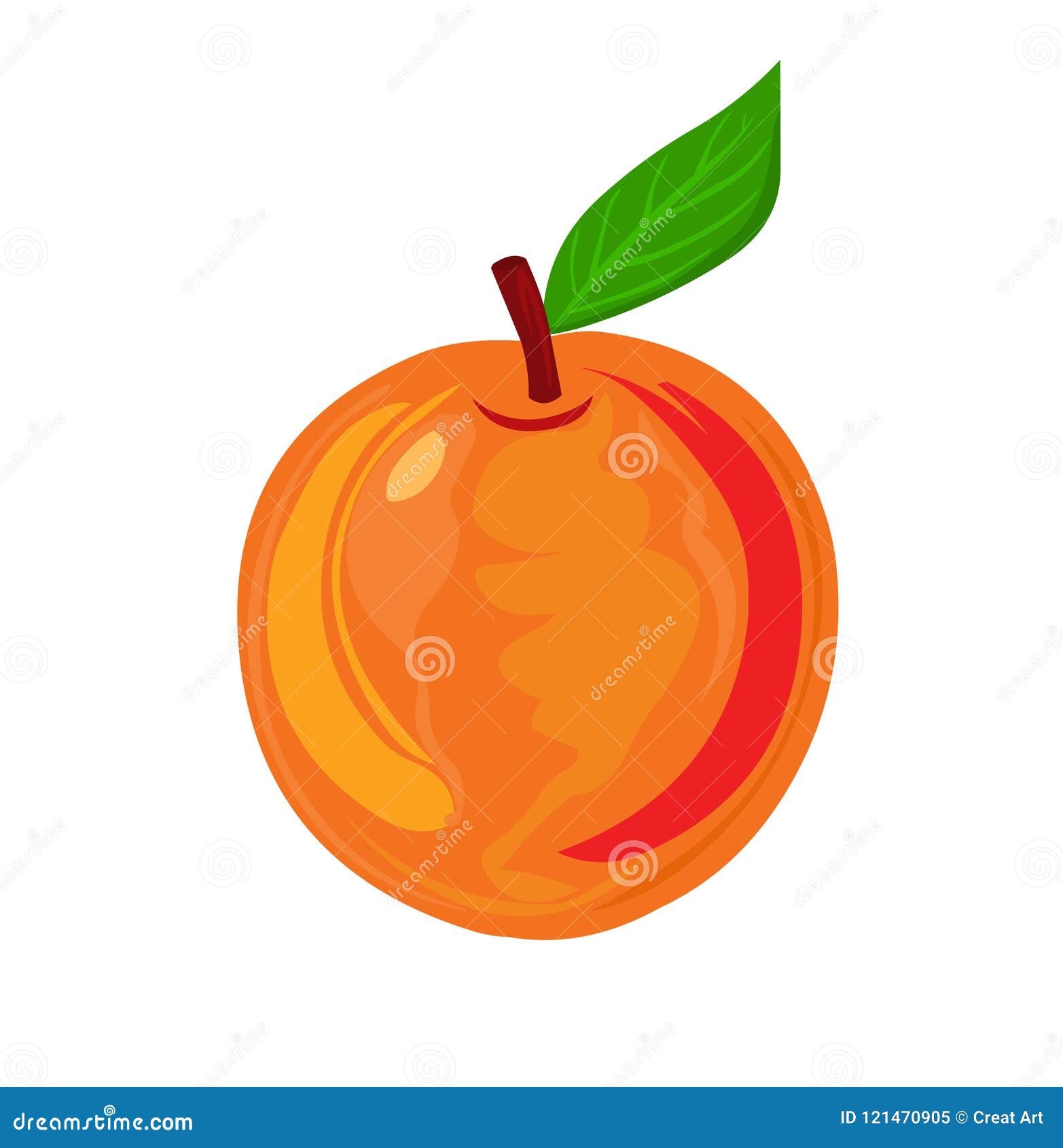 Peach. Vector Fruit Illustration Stock Vector - Illustration of fruit ...