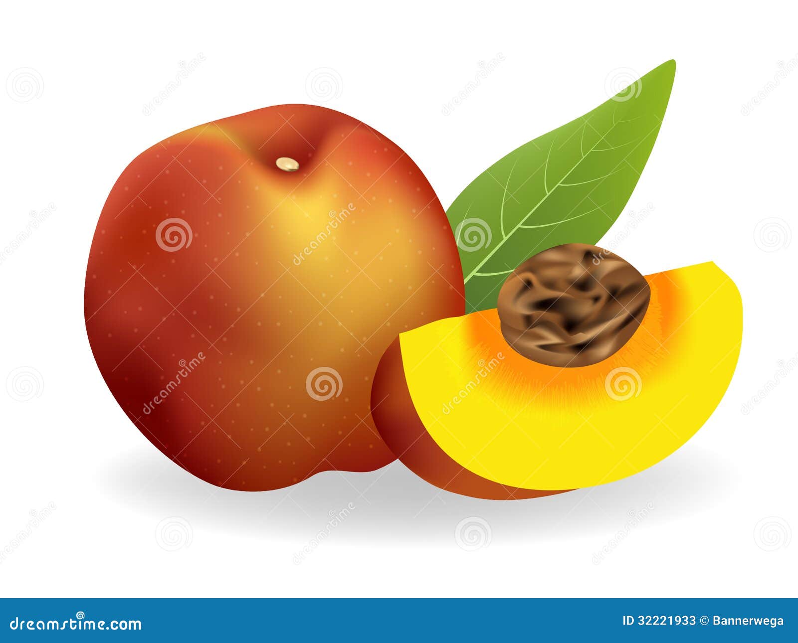 Peach stock vector. Illustration of yellow, simple, tasty - 32221933
