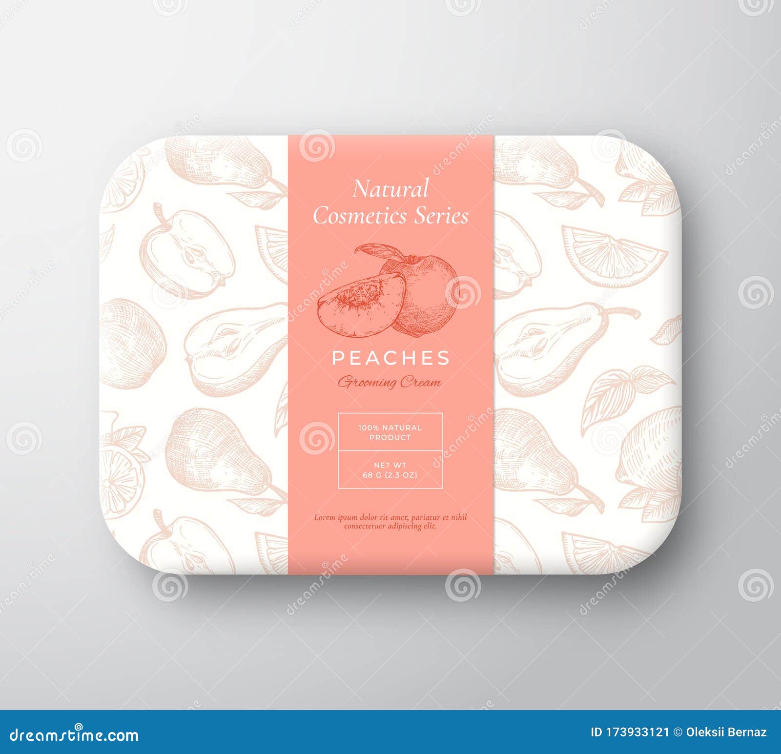 Peaches Bath Cosmetics Package Box. Abstract Vector Wrapped Paper ...
