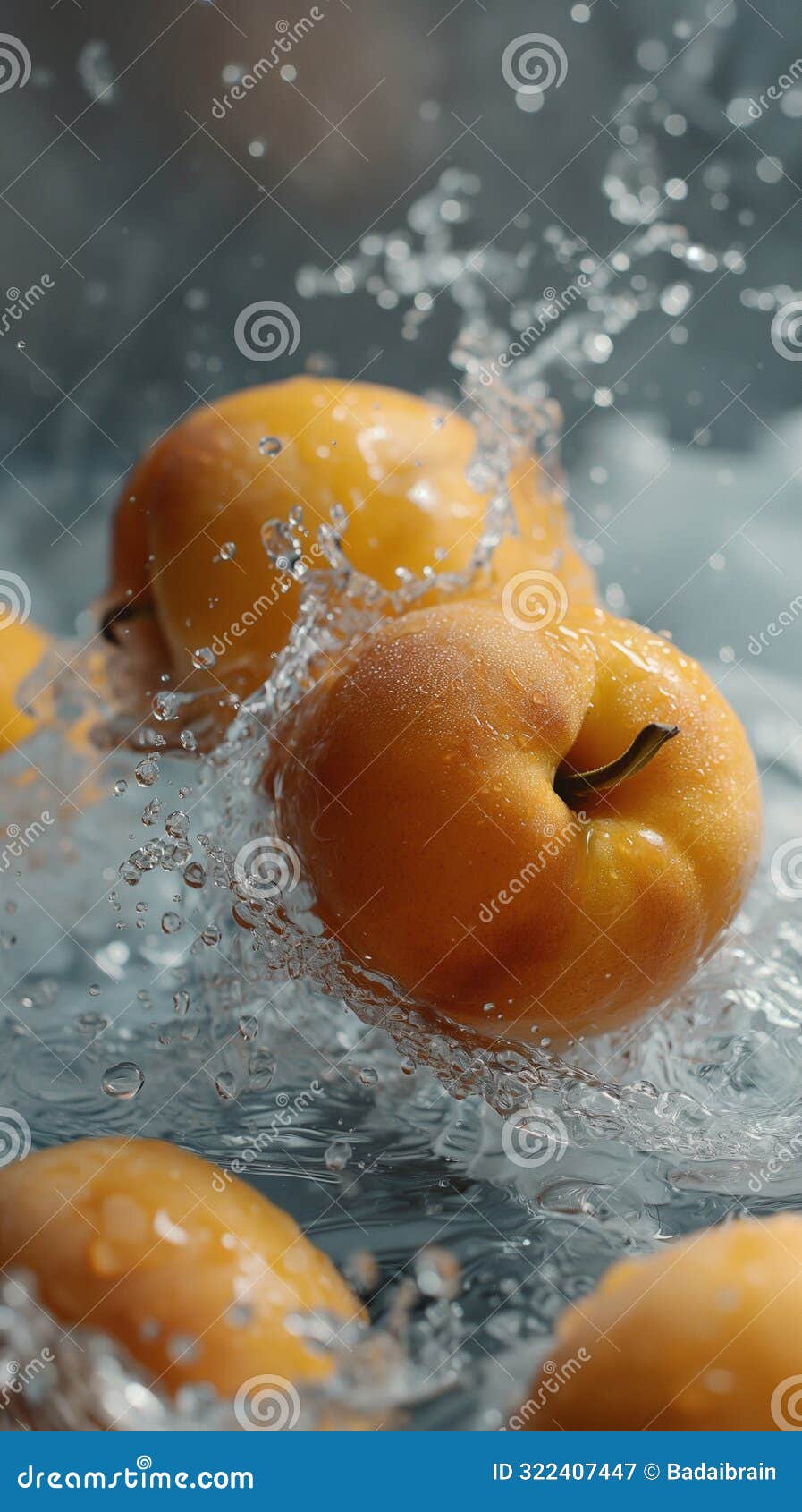 Peaches Fall in a Splash of Water. Stock Illustration - Illustration of ...