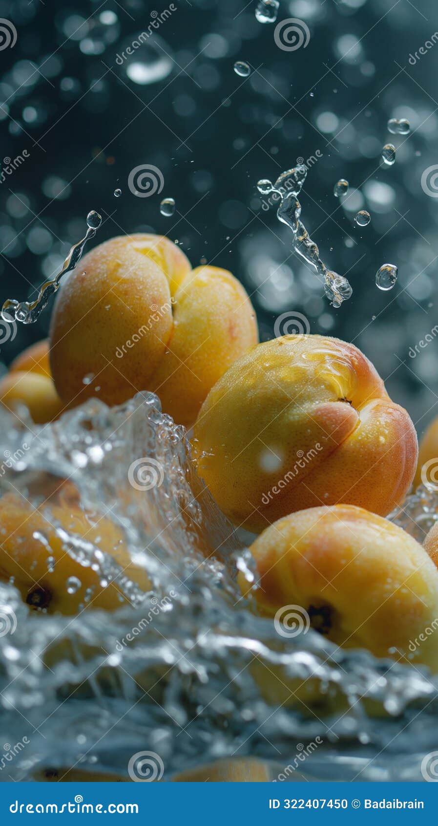 Peaches Fall in a Splash of Water. Stock Illustration - Illustration of ...