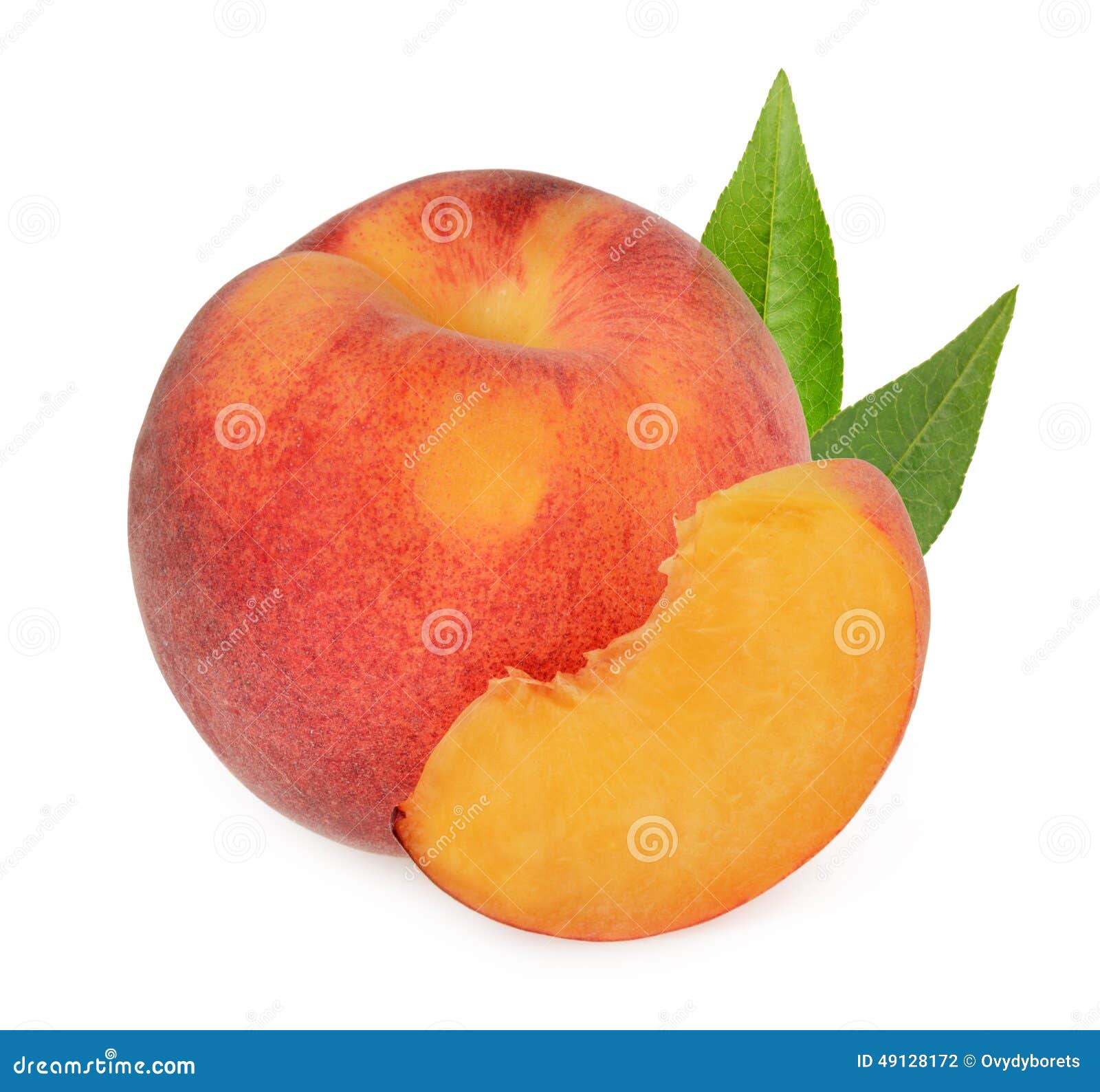 Peaches isolated stock photo. Image of leaf, healthy - 49128172