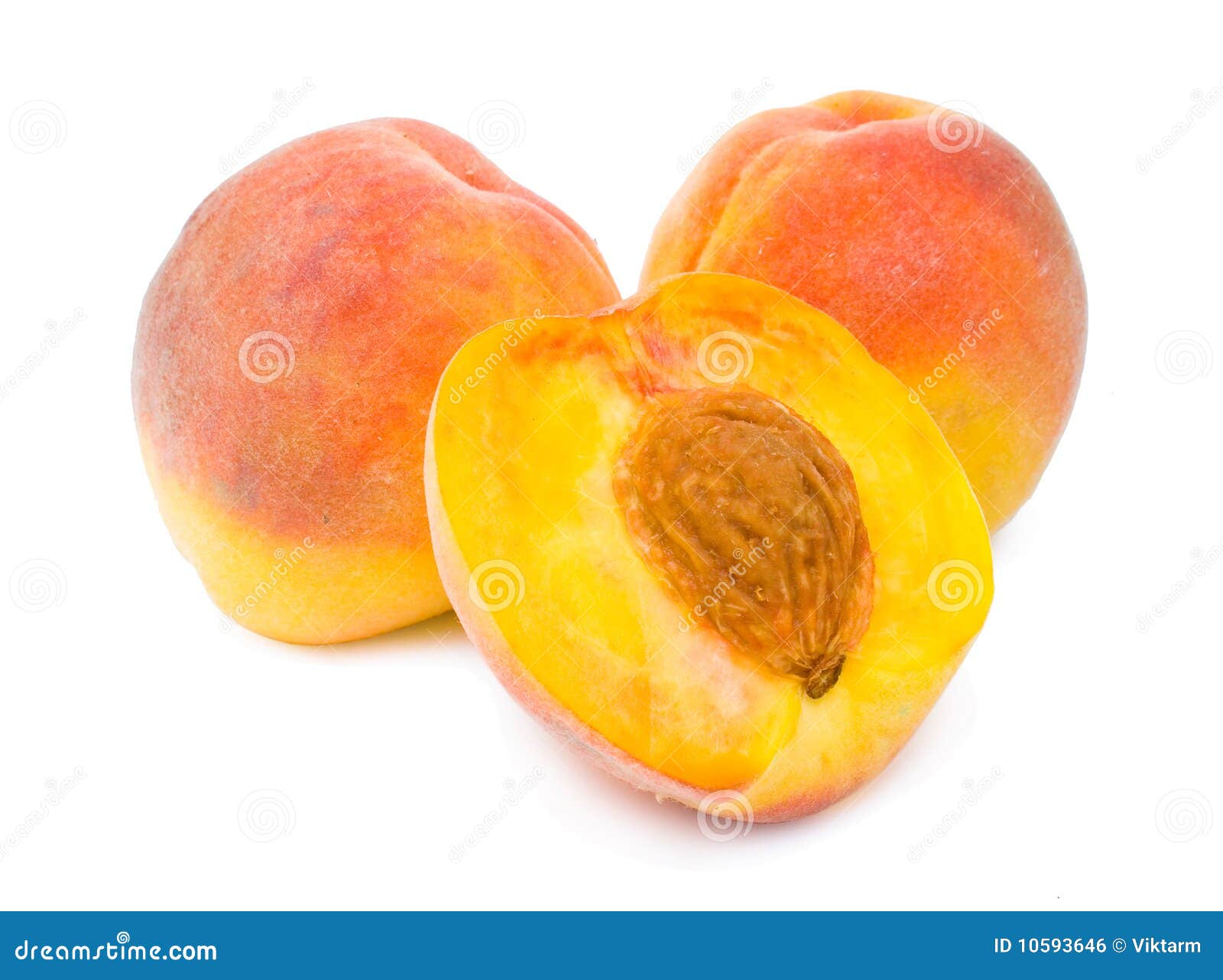 Peach Cut In Half On White Royalty-Free Stock Photography ...