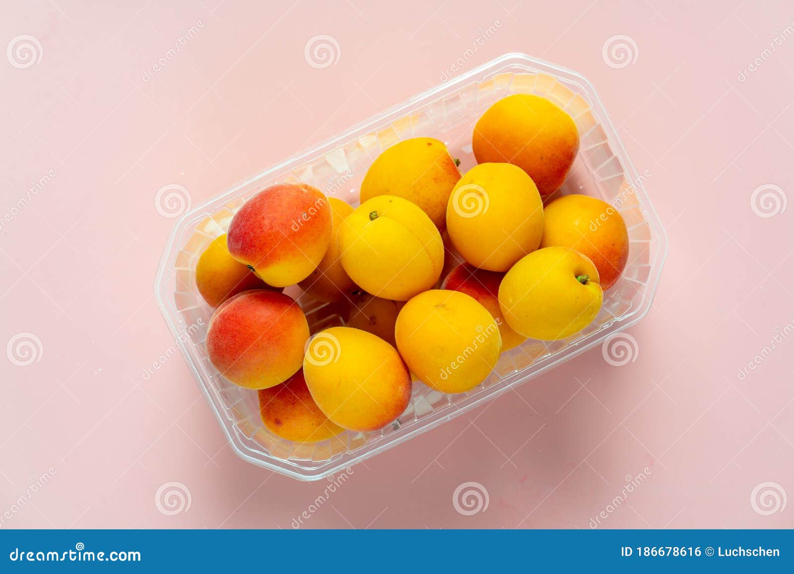 Peaches in Plastic Packaging from a Supermarket Stock Photo - Image of ...