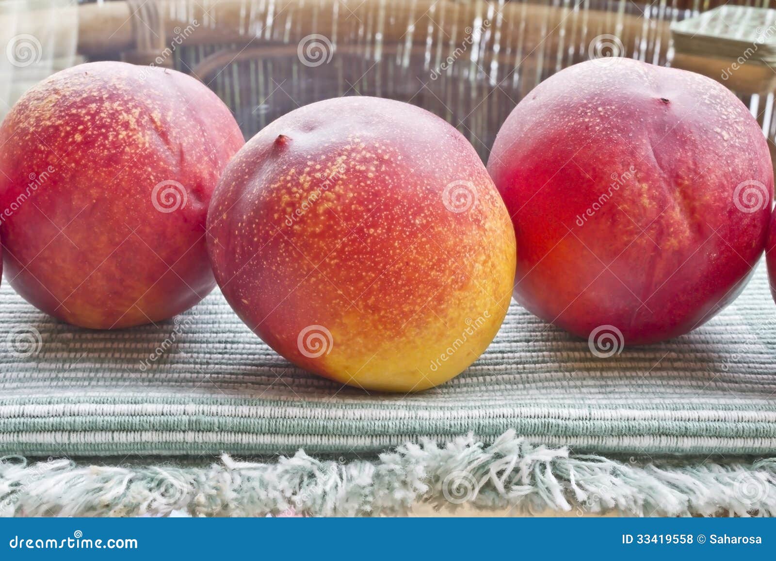 Peaches on the table stock photo. Image of juicy, fruits - 33419558