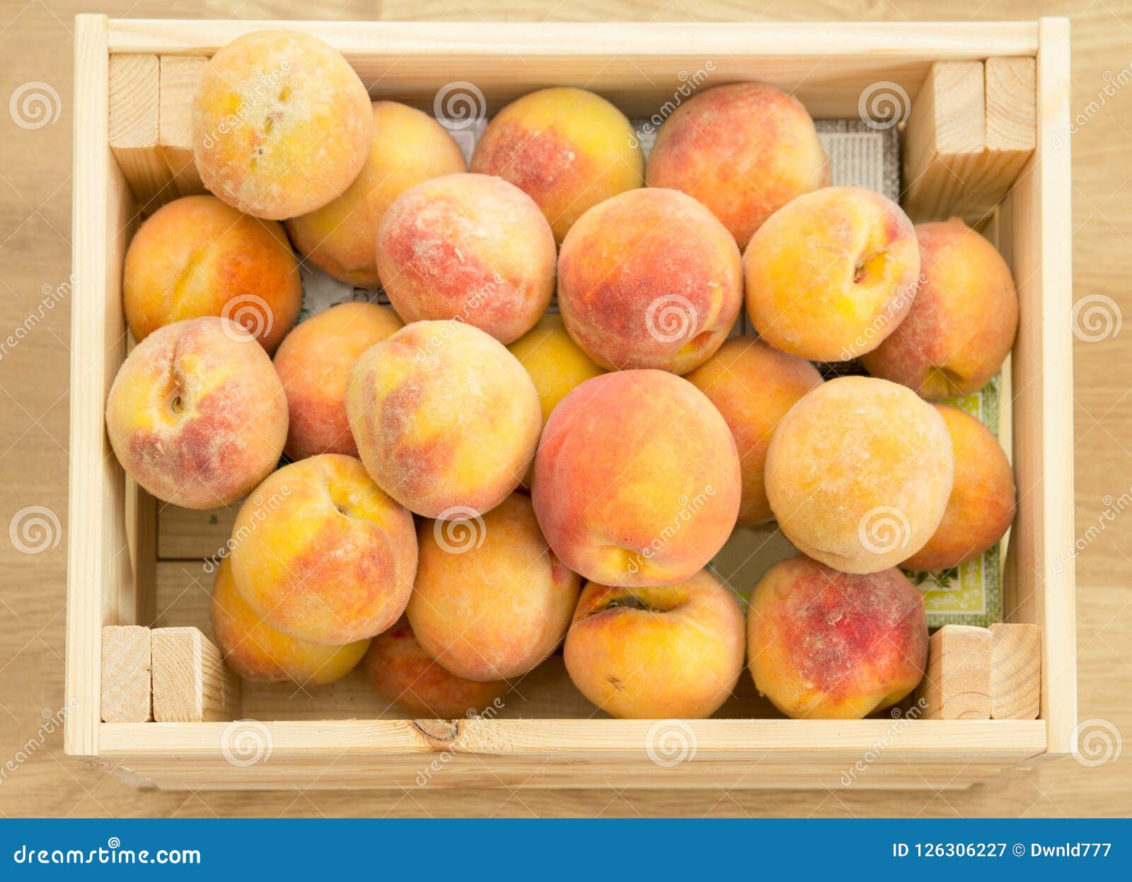 Peaches in box stock image. Image of fresh, organic - 126306227