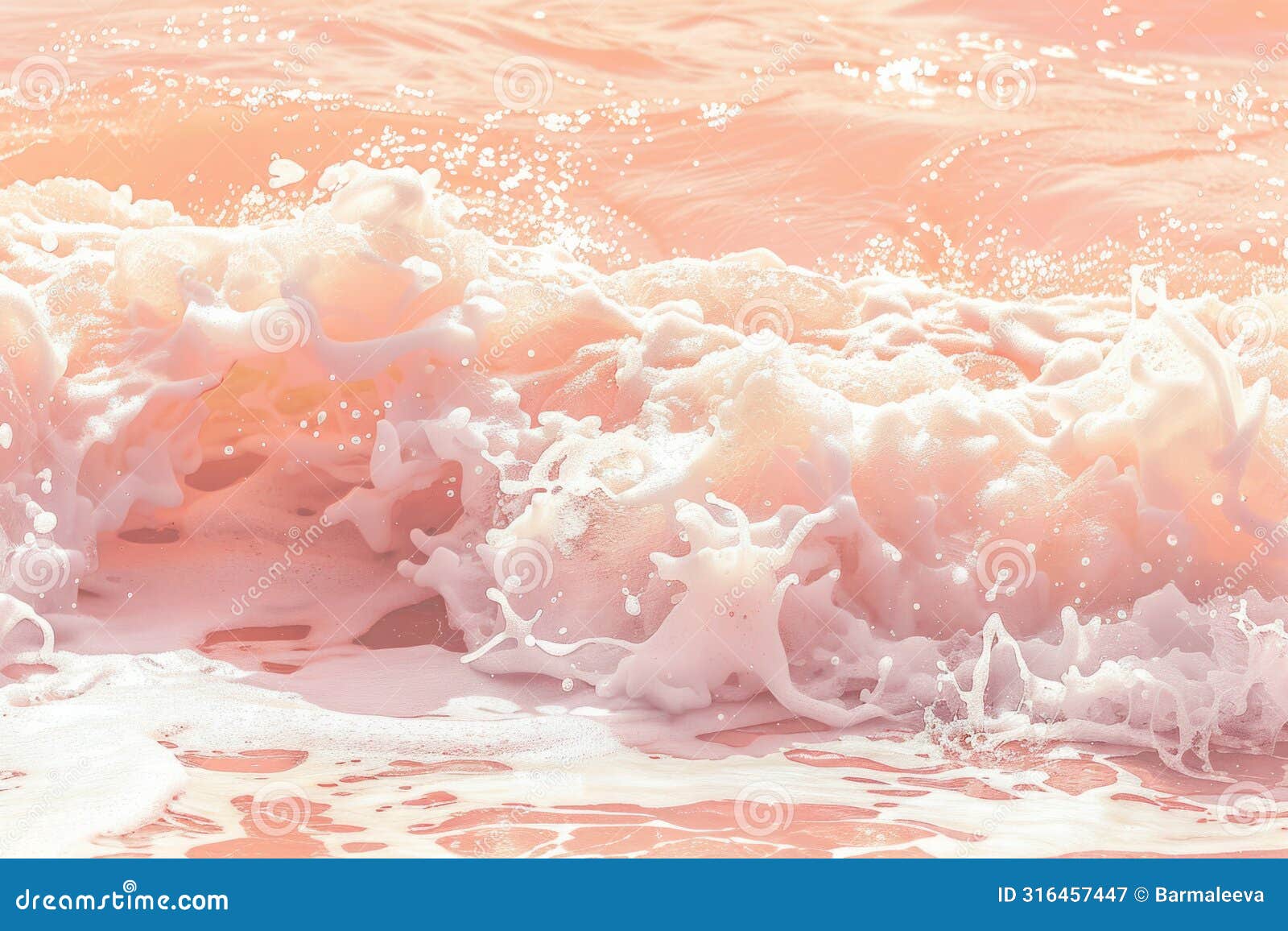 Peachy Ocean Waves. Sea Pink Texture Pattern Stock Image - Image of ...