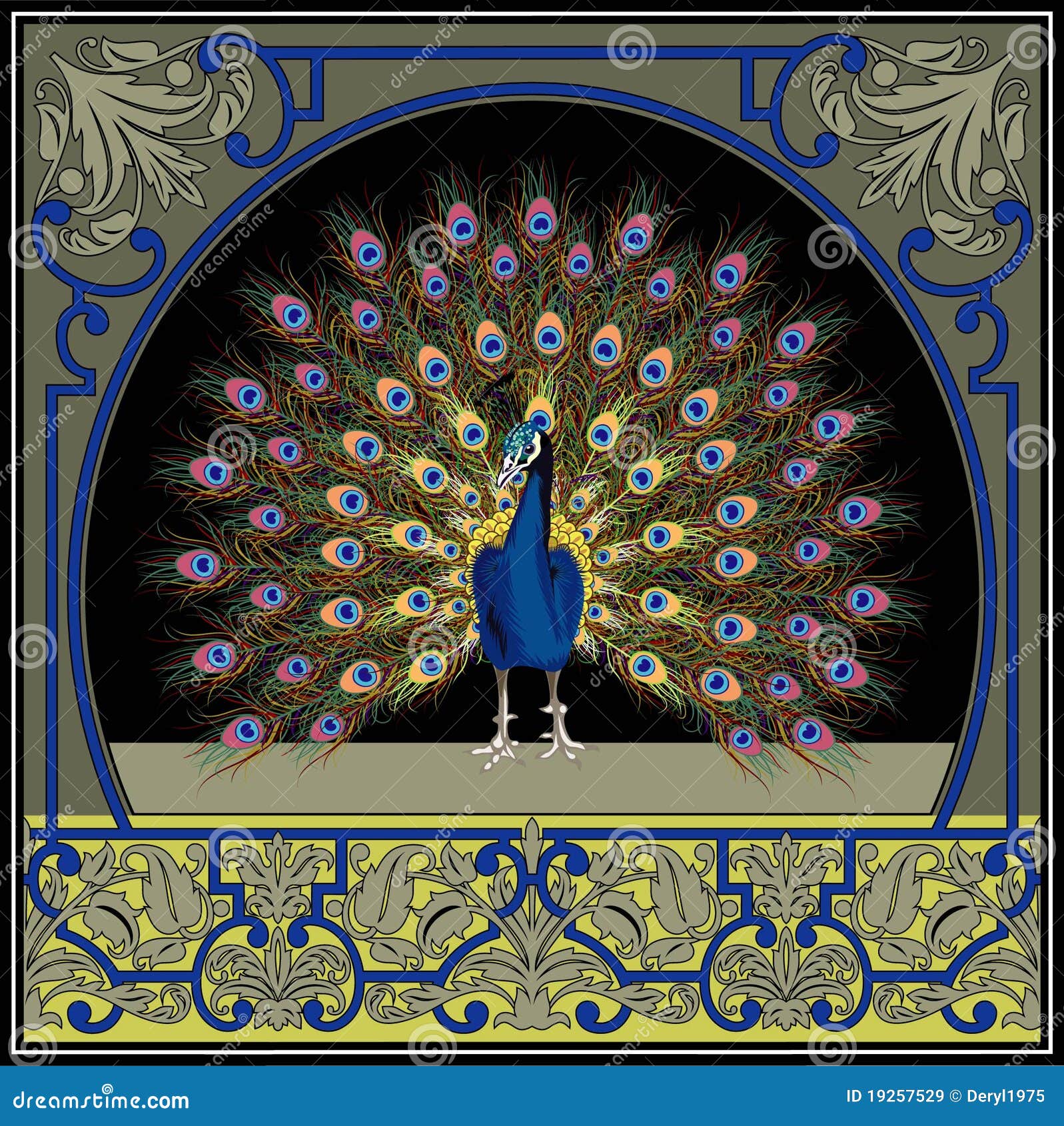 Peacock stock illustration. Illustration of shape, bird - 19257529