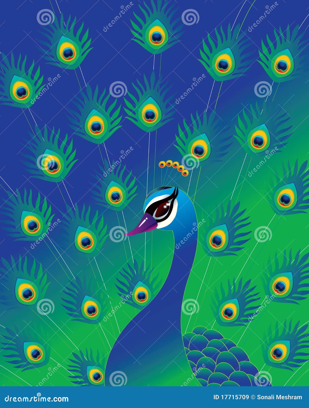 Peacock background stock illustration. Illustration of unity - 17715709