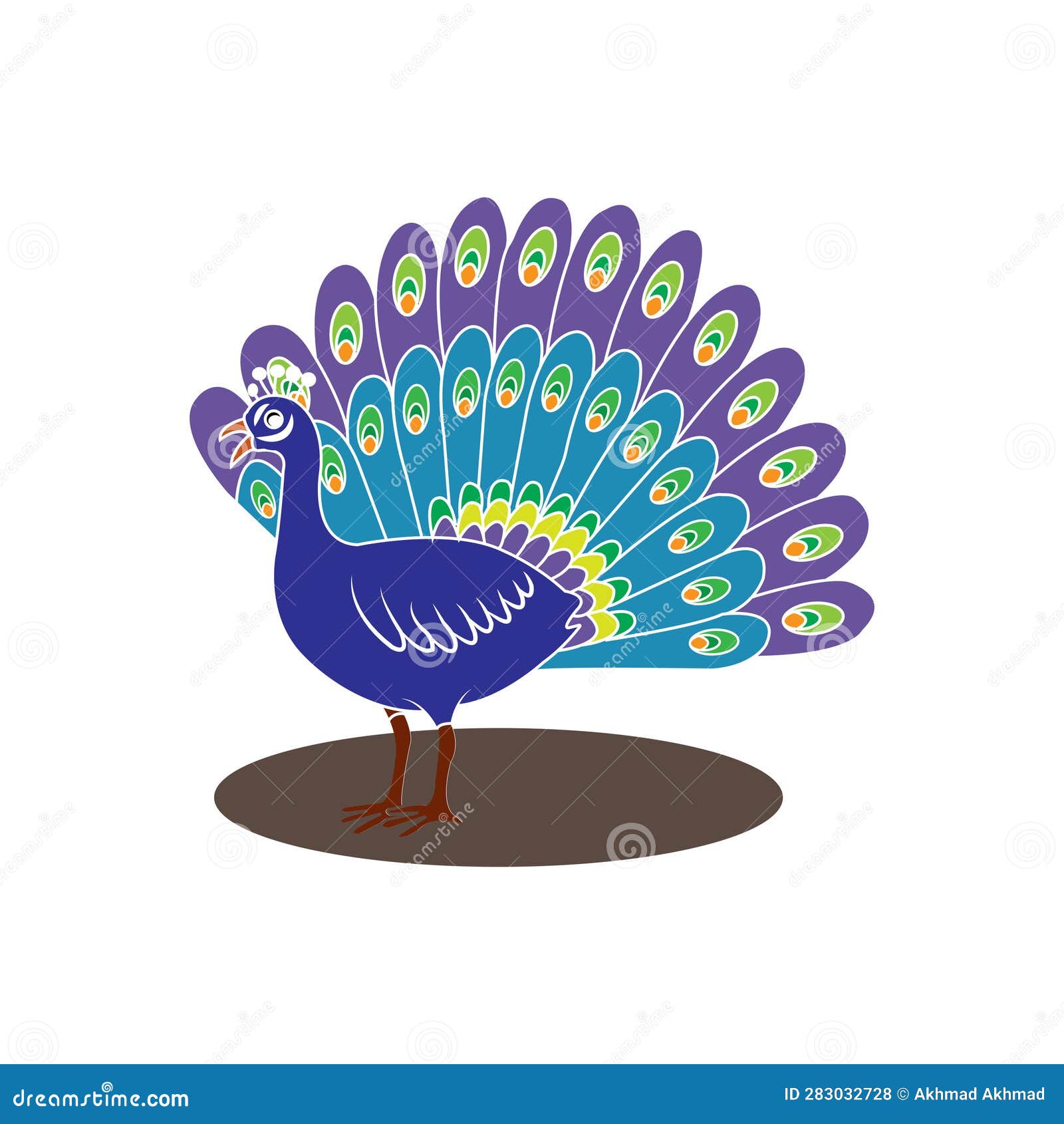 Peacock bird vector icon stock vector. Illustration of exotic - 283032728